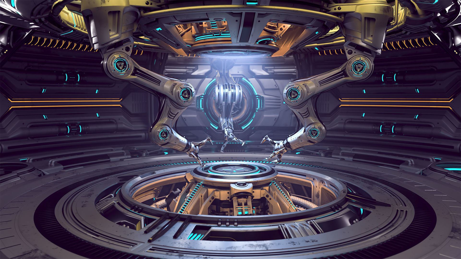 Sci-Fi Construction Lab - Rigged 3D model animated rigged | CGTrader