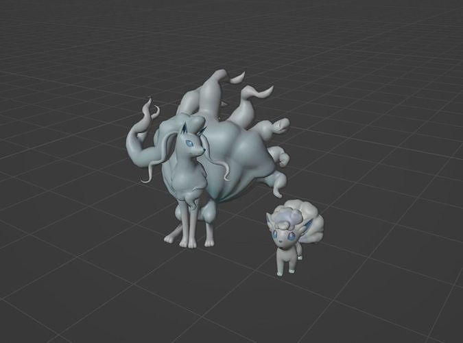 Alolan Vulpix and Ninetales pokemon 3D print model 3D model 3D ...