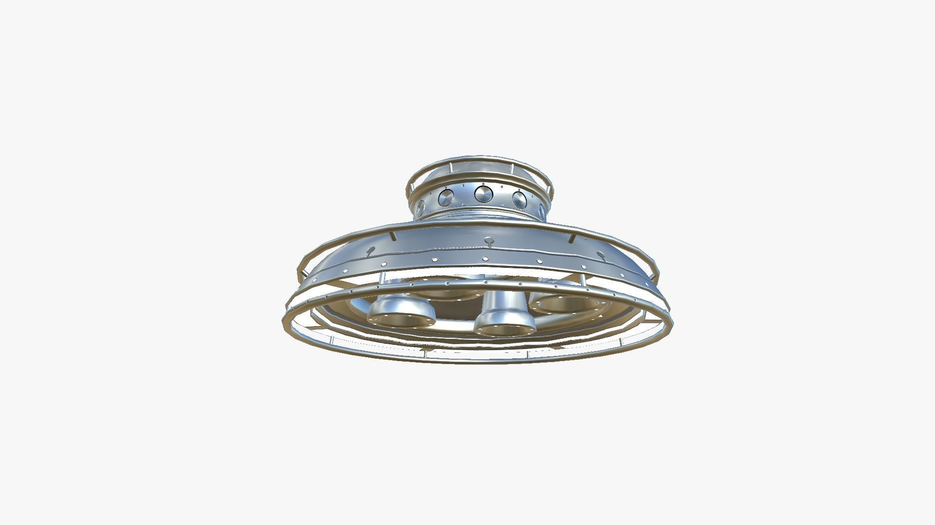 3D model Alien Spaceship UFO F02 Aluminum - Sci Fi Spacecraft Design VR ...