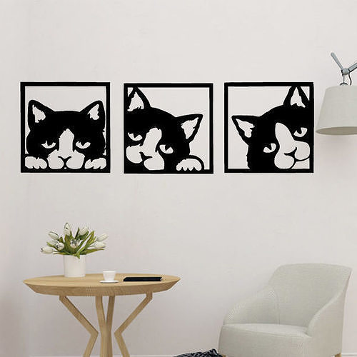 Triple Cat Wall Art 3D model 3D printable | CGTrader