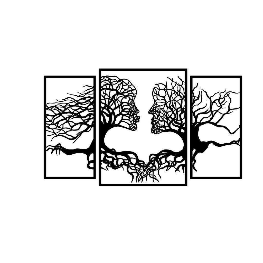 Wall Art Tree Couple Face Shape 3d Model 3d Printable Cgtrader 