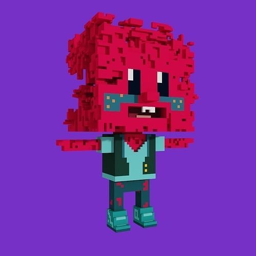 Redrobot12 pixelated monster 3D model | CGTrader