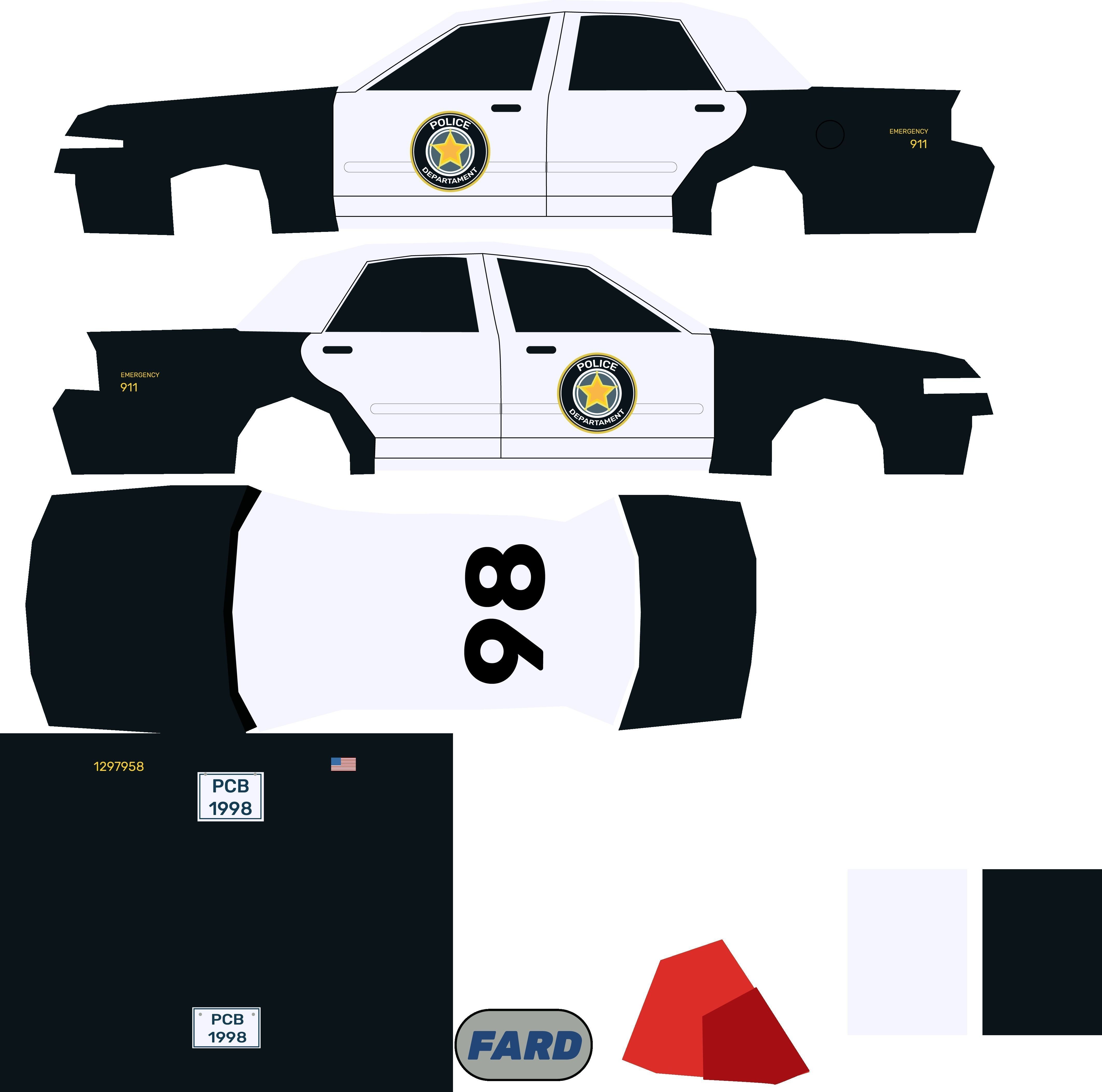 Police Car 1998 NY Low-poly 3D Model 3D model rigged | CGTrader