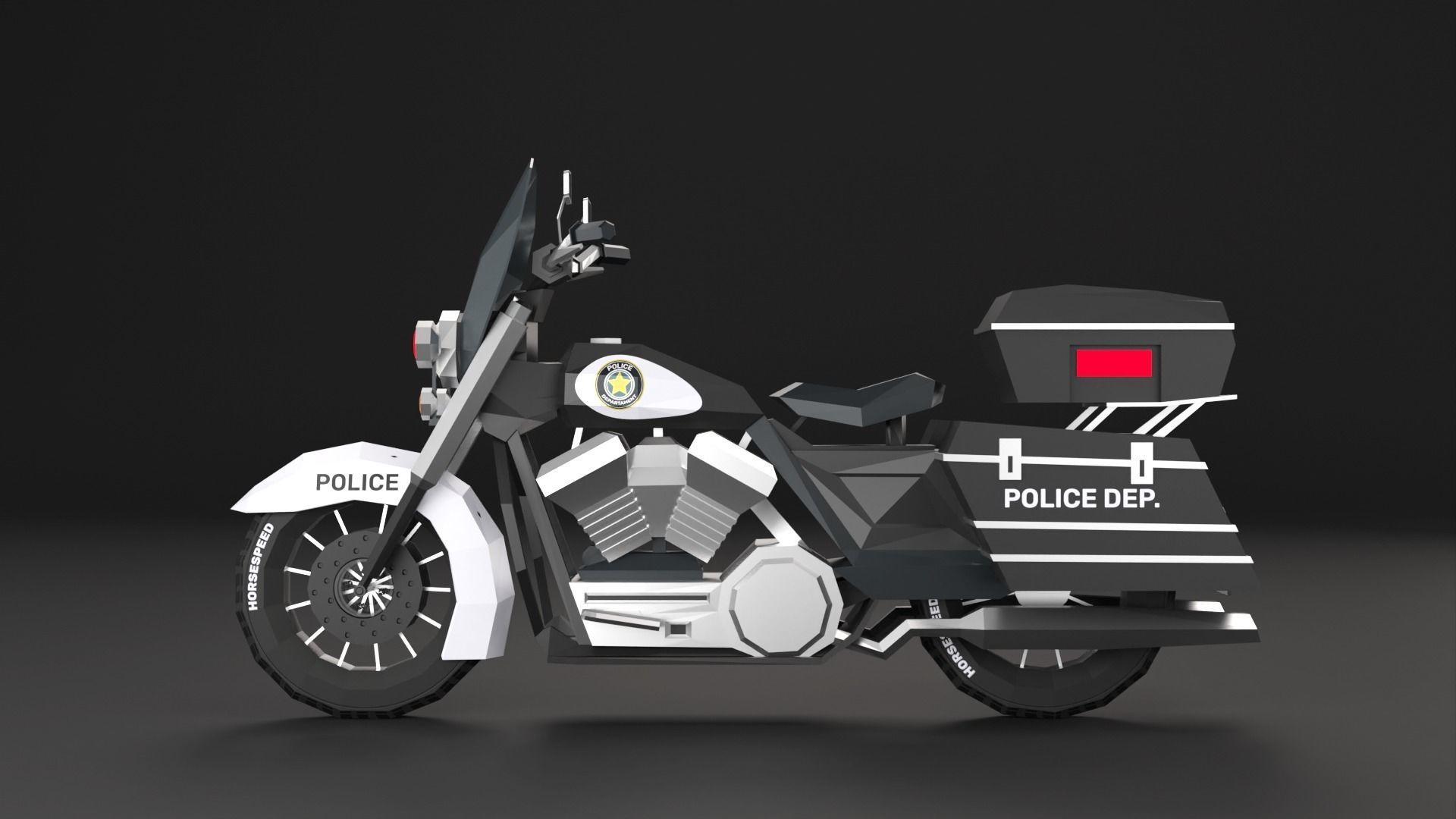 Police Motorcycle Low-poly 3D Model 3D model rigged | CGTrader