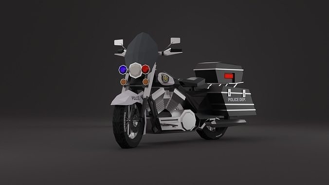 Police Motorcycle Low-poly 3D Model 3D model rigged | CGTrader