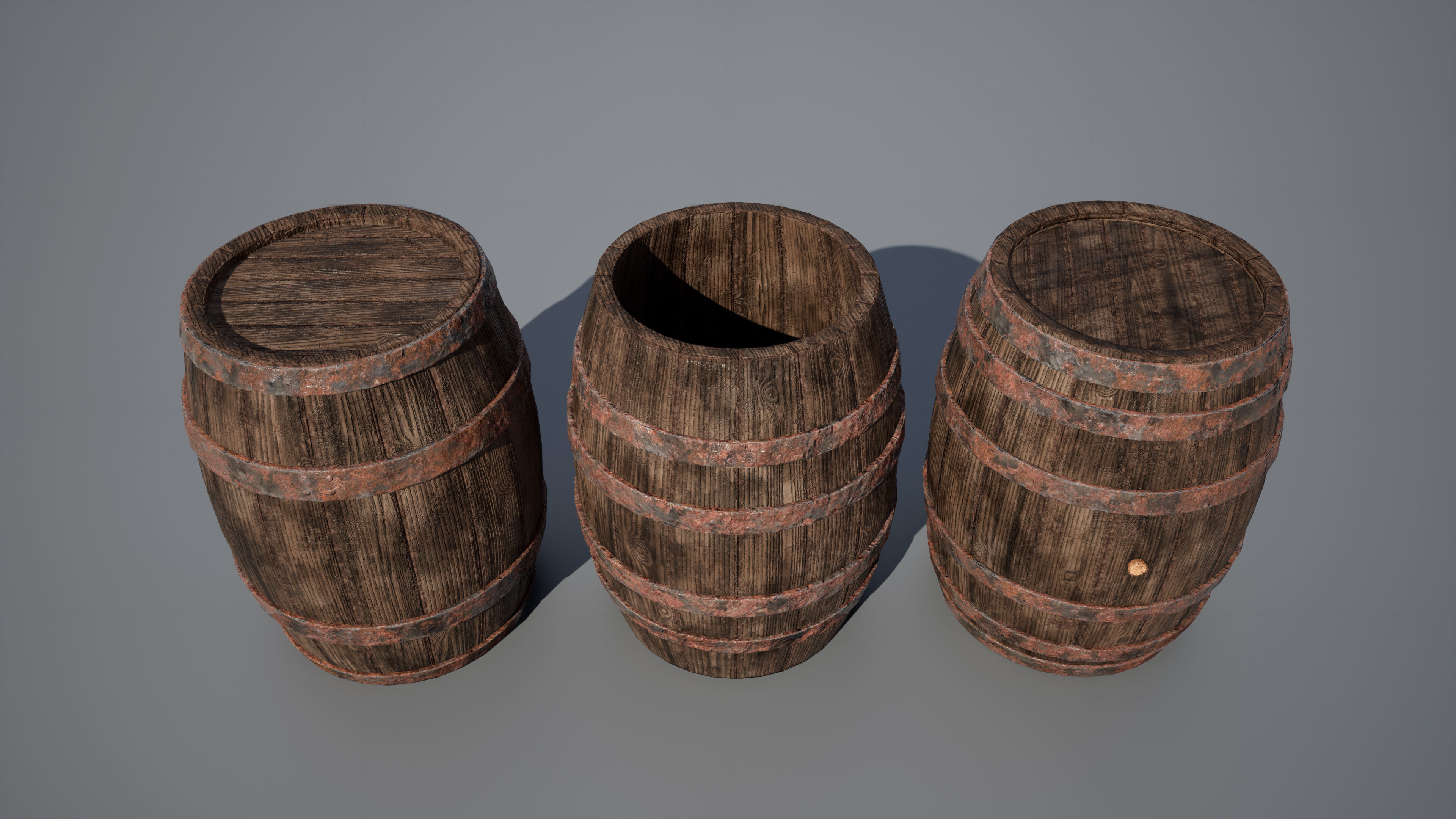 3D model Barrels Buckets Crates Asset Pack VR / AR / low-poly | CGTrader