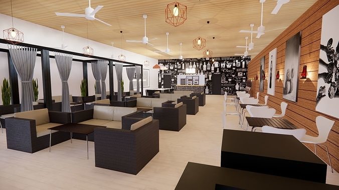 SPORTS BAR 3D model rigged | CGTrader