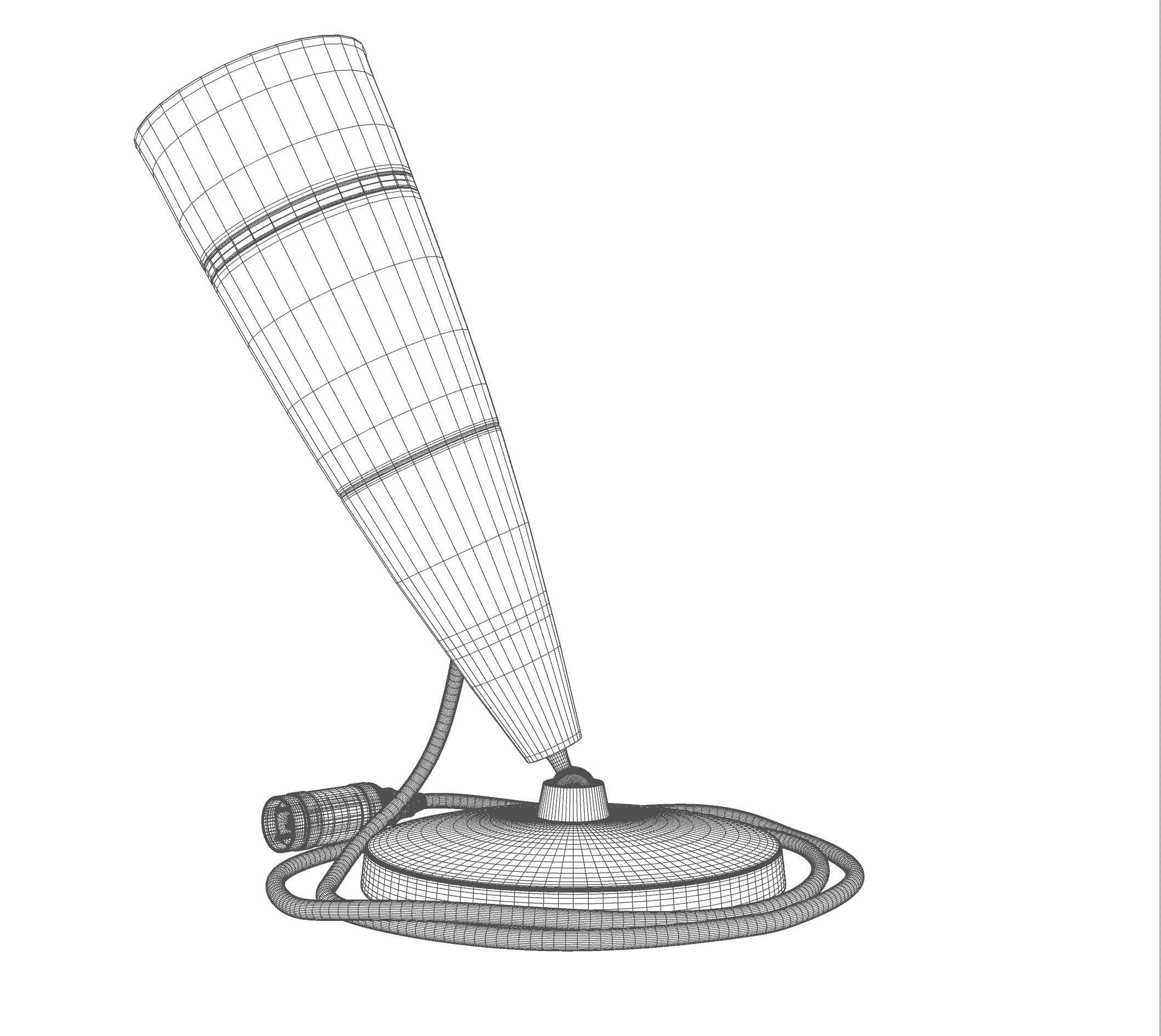 Vintage Japanese Desk Microphone 3D model | CGTrader