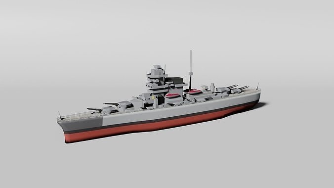 Historical German WW2 battleship 3D model | CGTrader