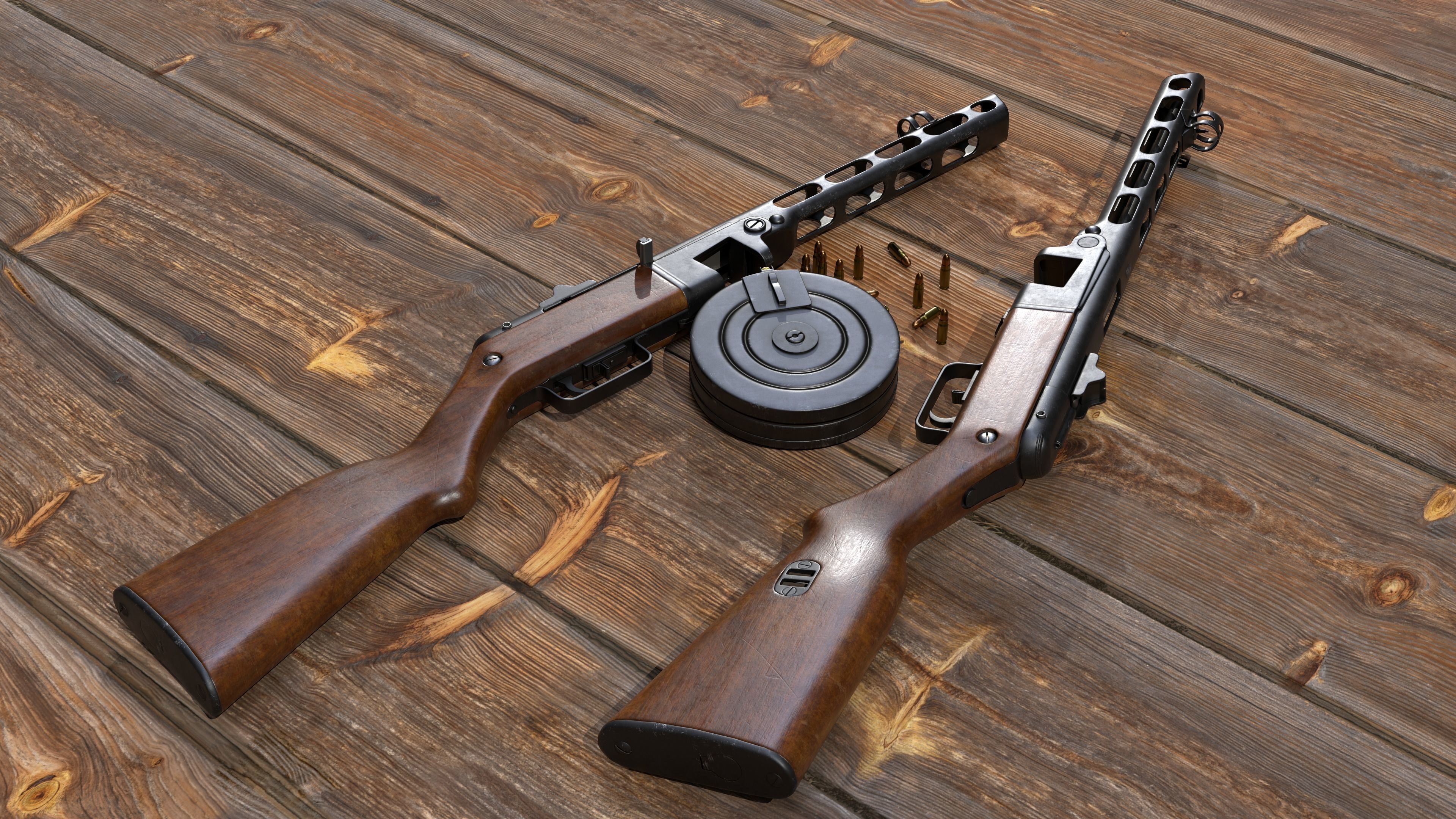 3D model PPSH-41 Submachine Gun VR / AR / low-poly | CGTrader