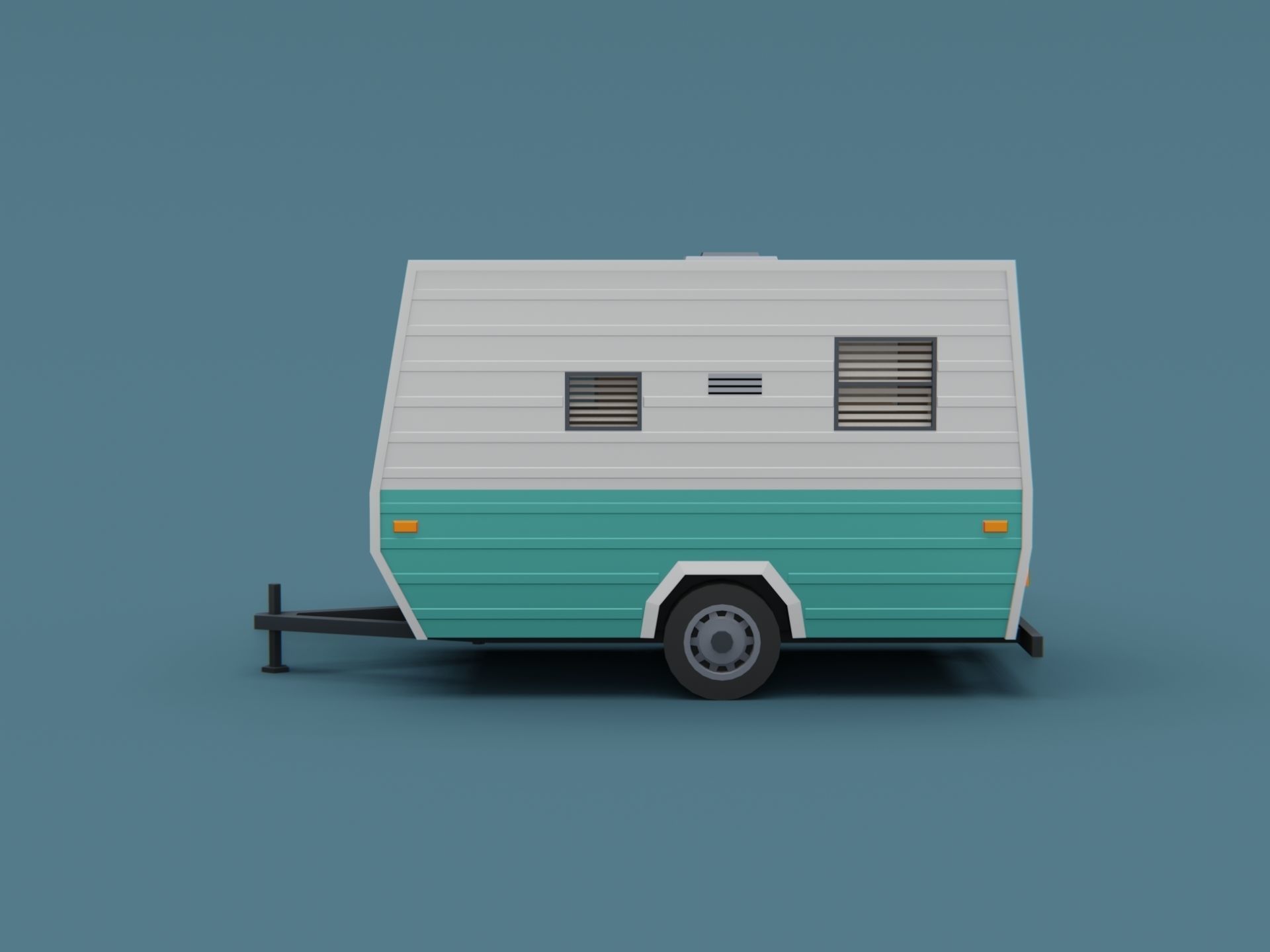 3D model Stylized Small Camper Trailer Classic VR / AR / low-poly ...