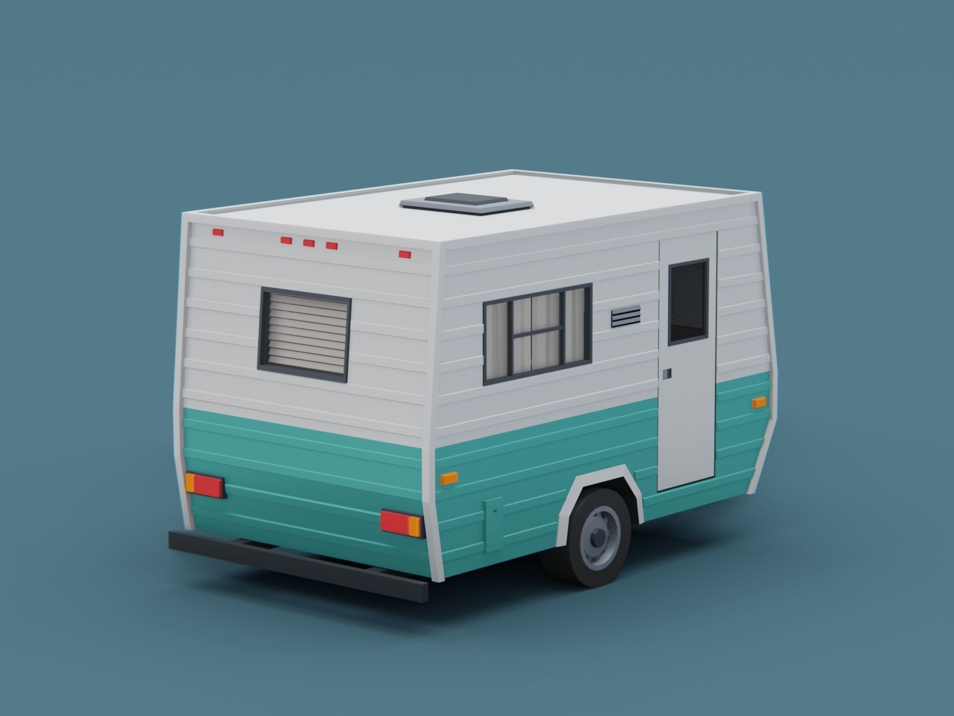 3D model Stylized Small Camper Trailer Classic VR / AR / low-poly ...