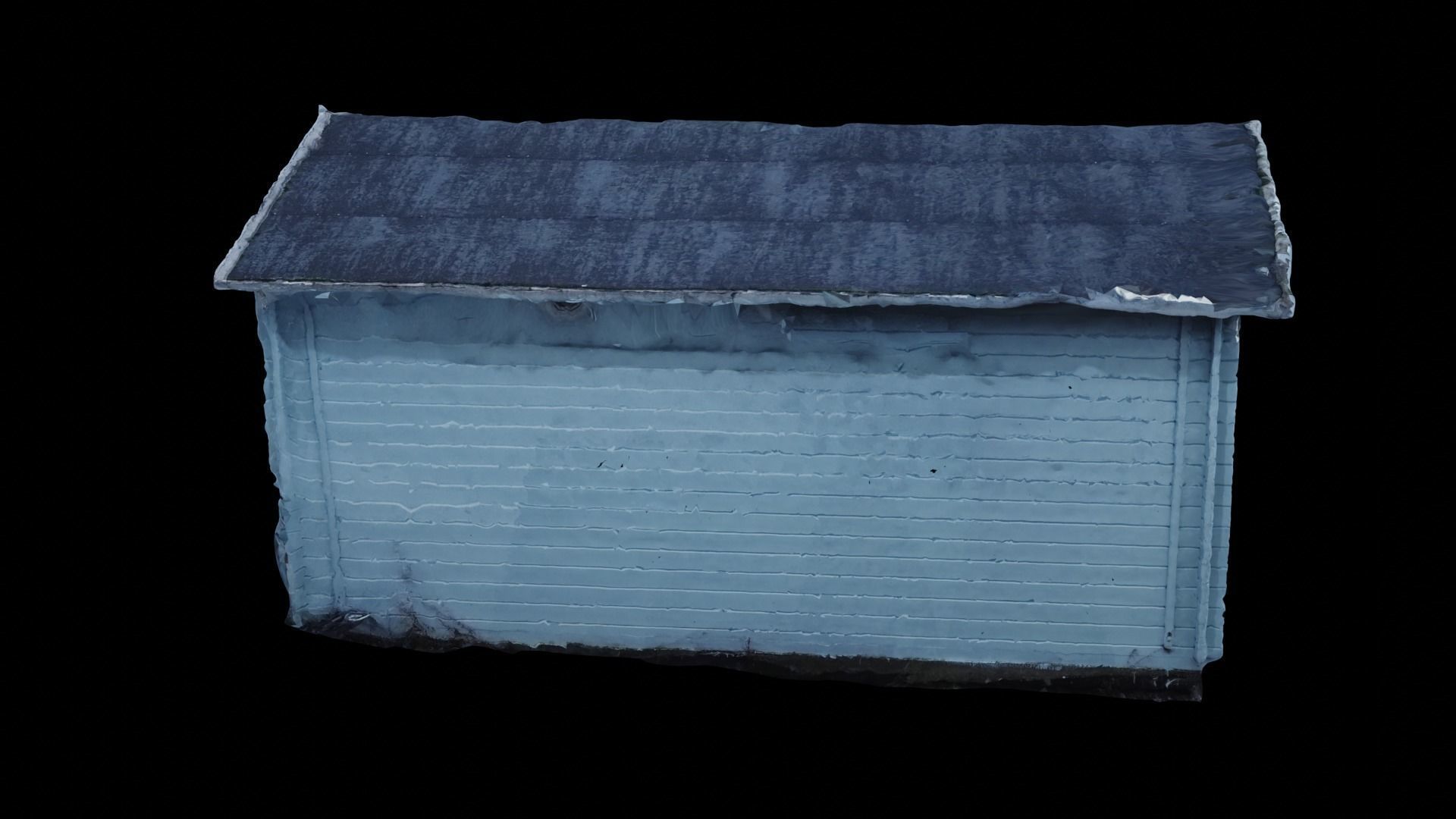 3D model 4K Realistic Wooden Blue Shed Photoscan VR / AR / low-poly ...