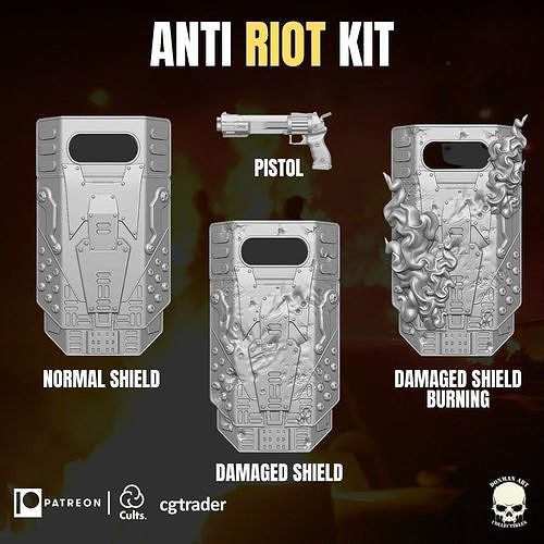 Shield Kit for Action Figures 3D model 3D printable | CGTrader