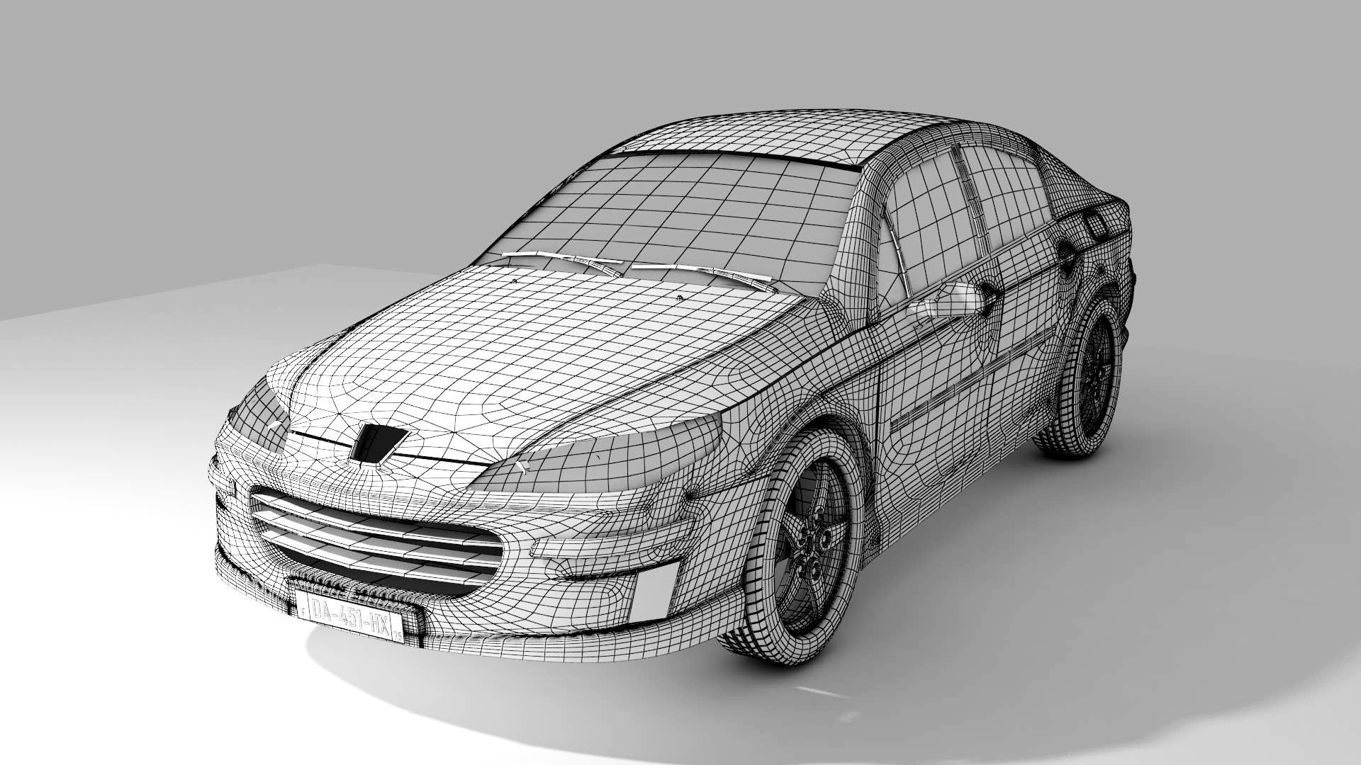 3D model Grey sedan car VR / AR / low-poly | CGTrader