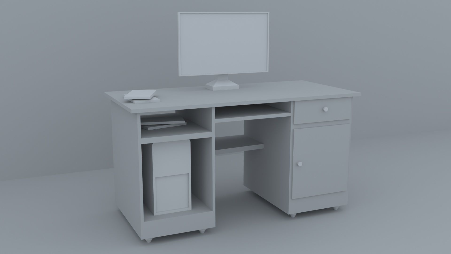 3D model computer table VR / AR / low-poly | CGTrader