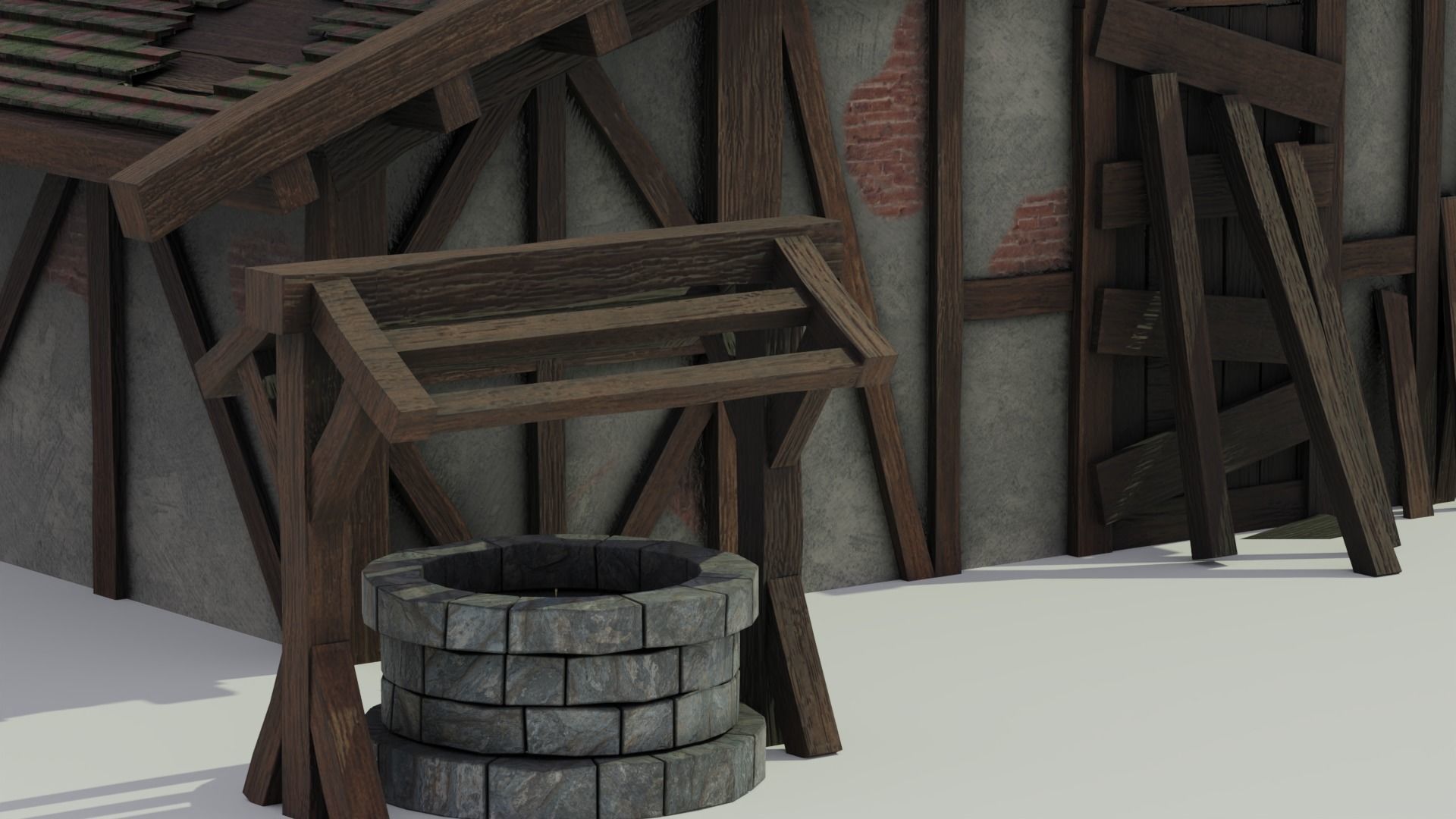 Broken Medieval House 3D model | CGTrader