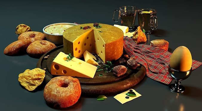 Breakfast set 3D model | CGTrader