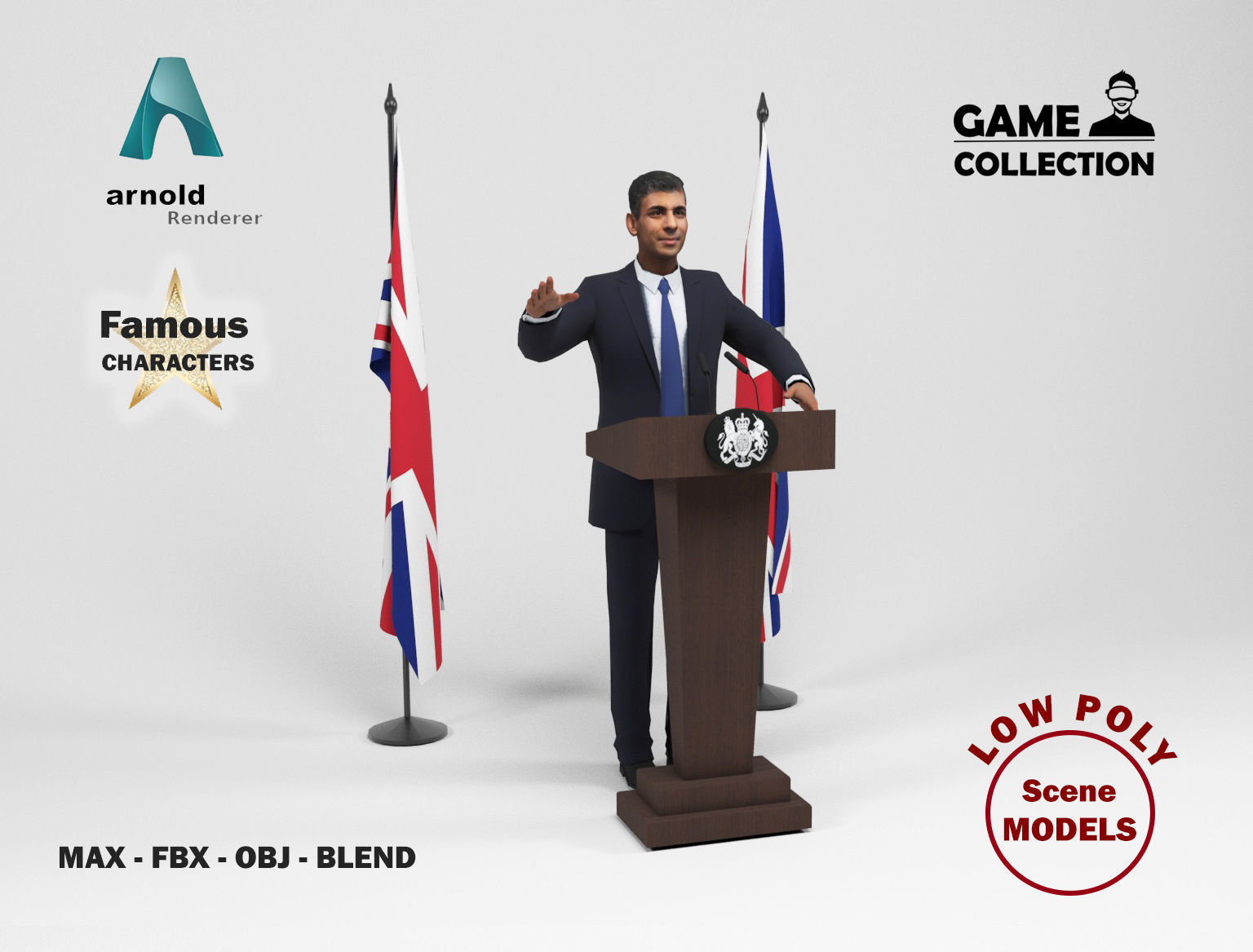 3D model Rishi Sunak VR / AR / low-poly | CGTrader