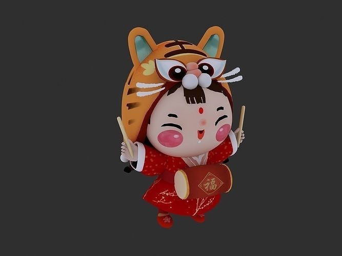 China style Chinese doll Fuwa 3D model | CGTrader
