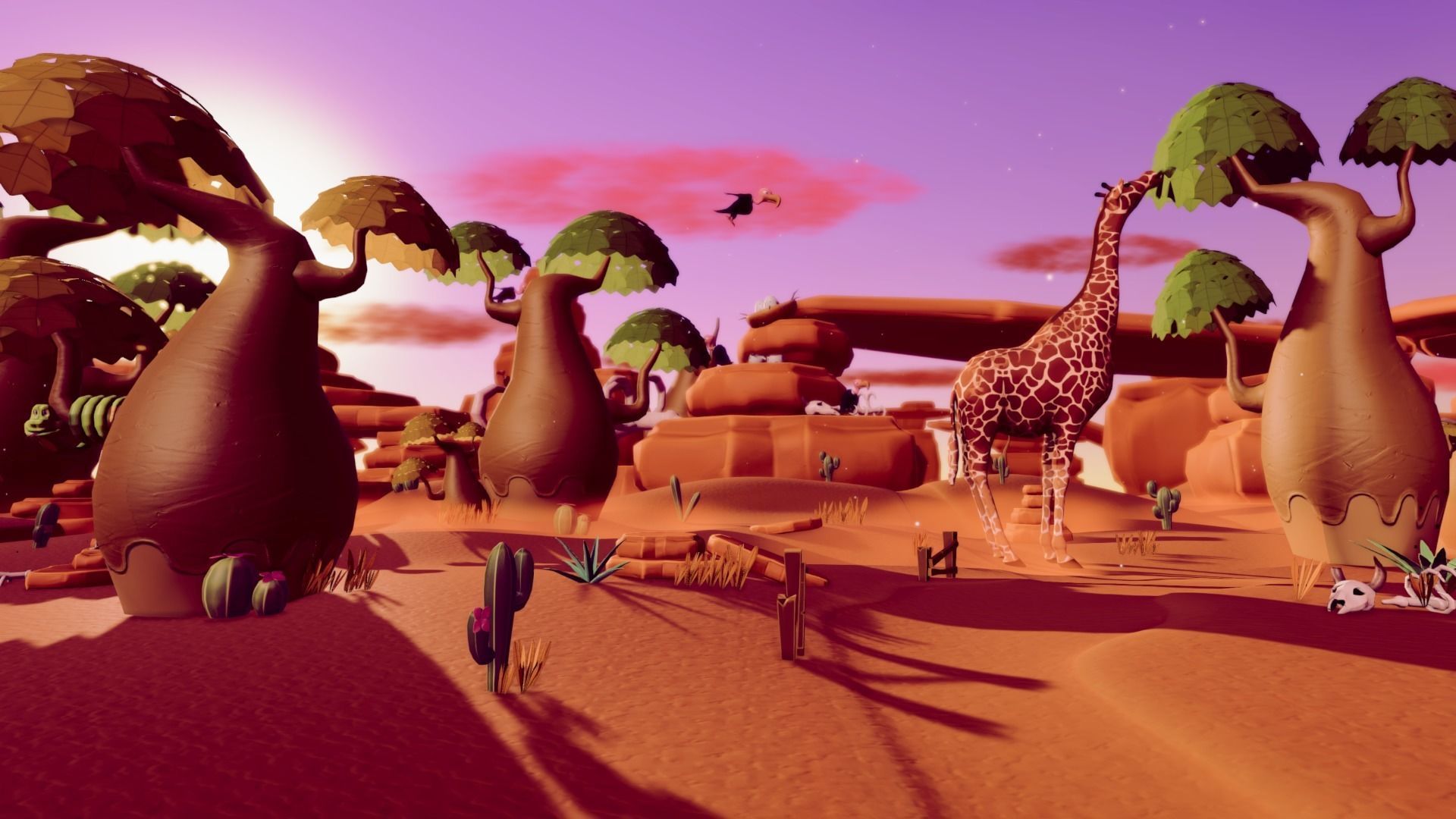 3D model Cartoon Style African Themed Pack Unity URP VR / AR / low-poly ...