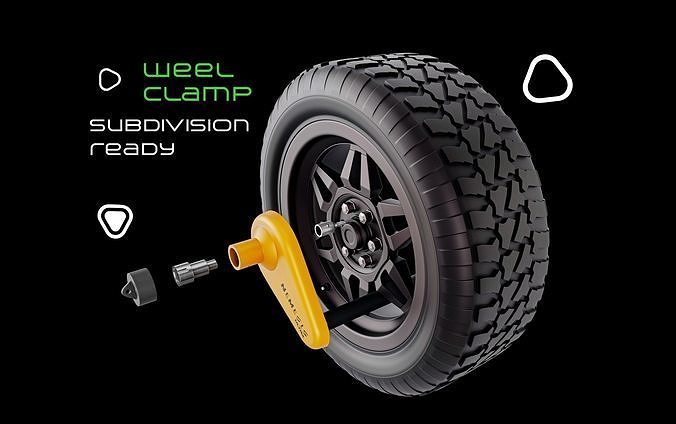 Nemesis Ultra Caravan and trailer wheel lock 3D model | CGTrader