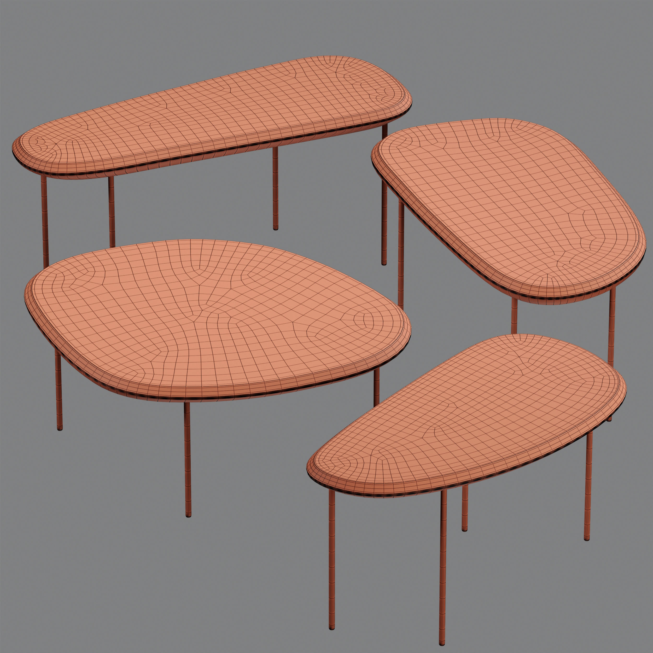 Pebble Low Tables By Living Divani 3D model | CGTrader