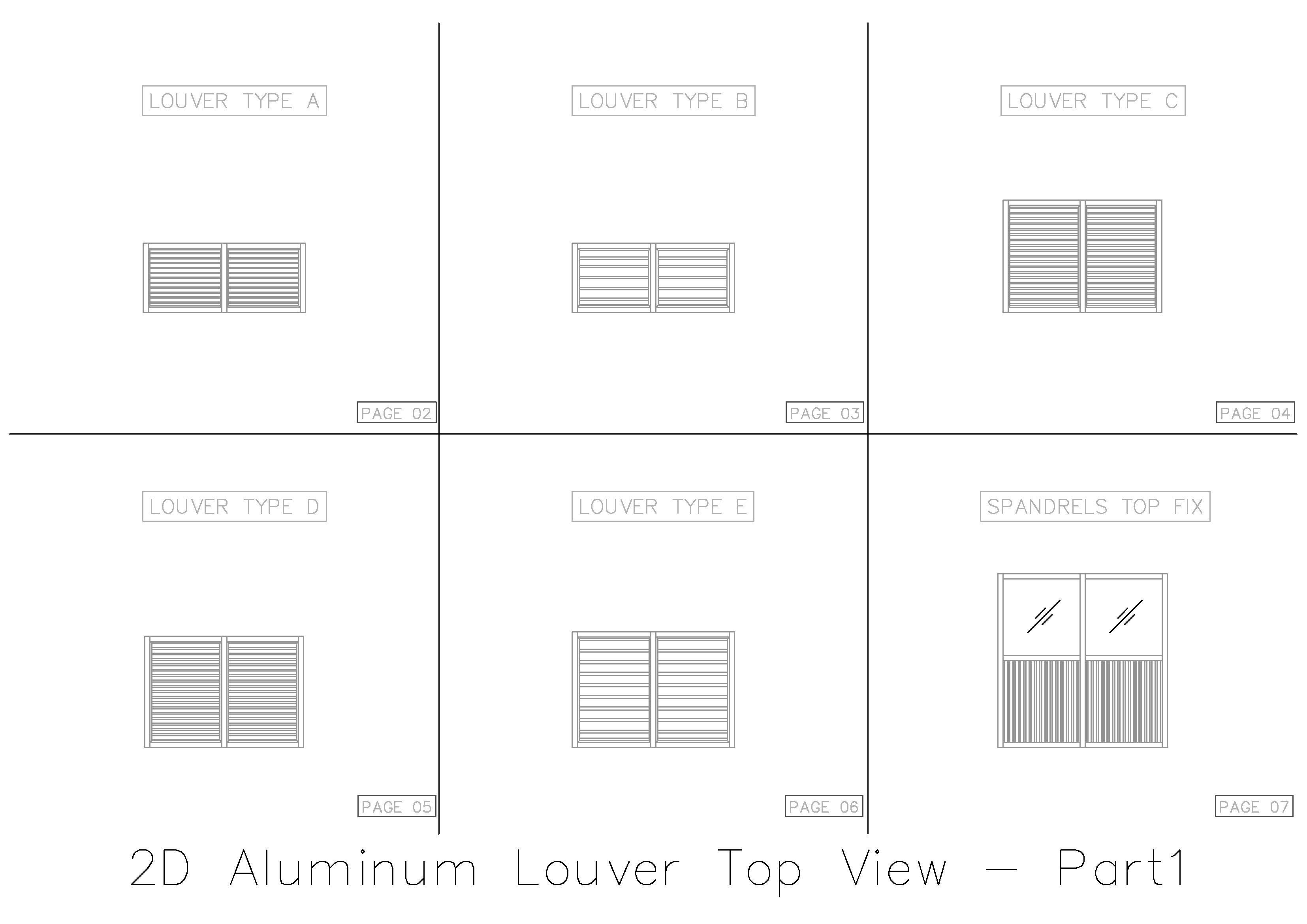2D Aluminum Louver Top View 3D model | CGTrader