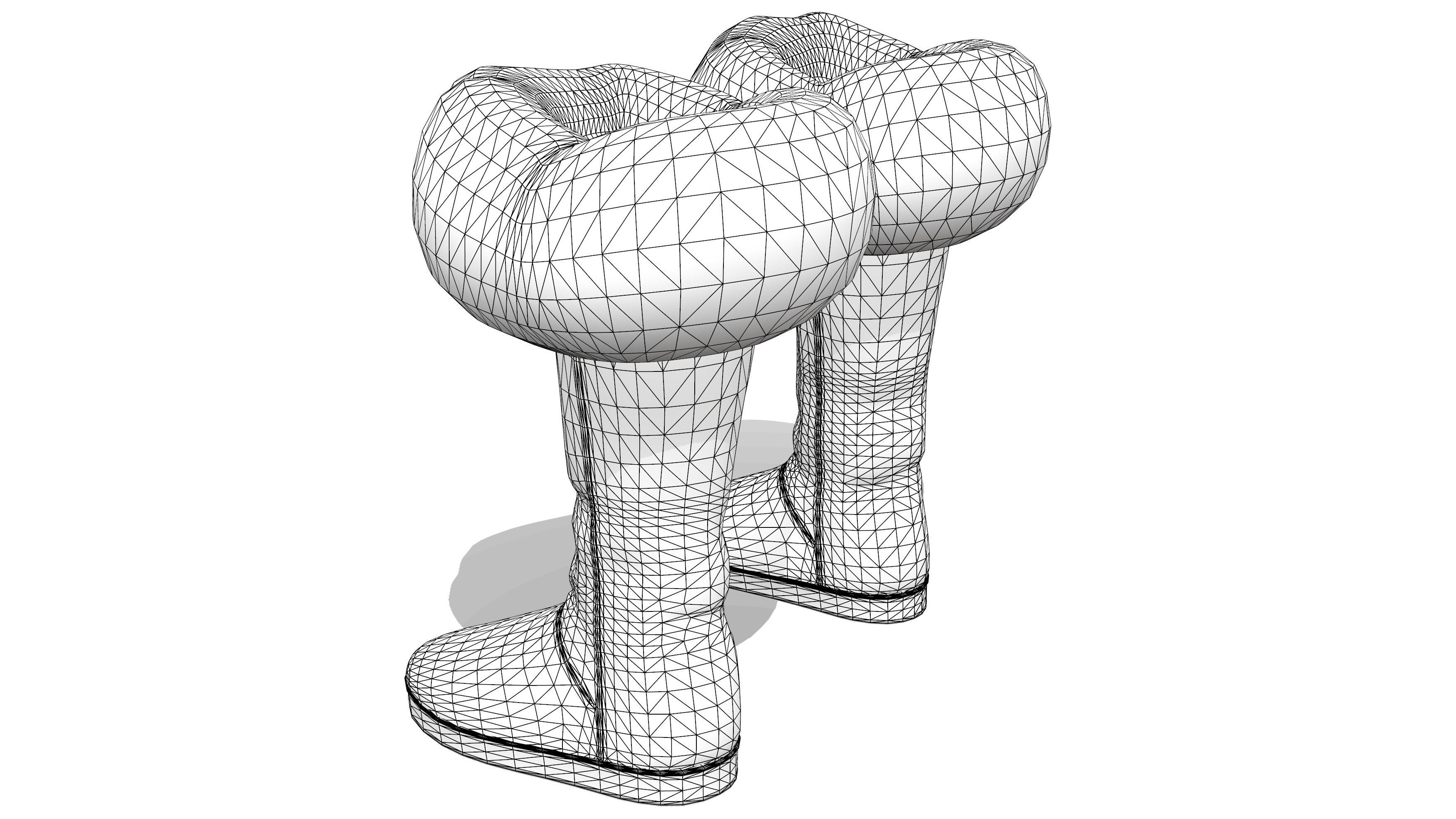 3D model Tall Ugg Boots With Fur Trim VR / AR / low-poly | CGTrader