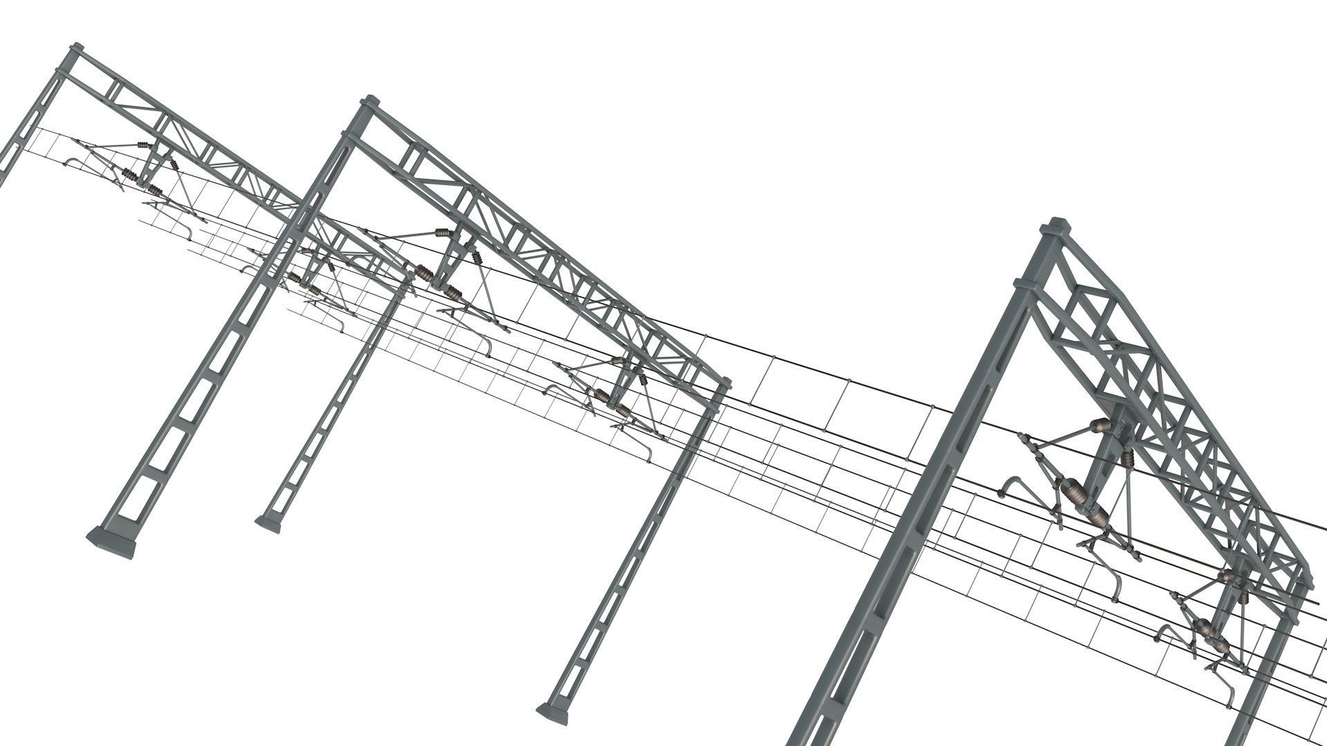 Modular Railway Catenary 3D model | CGTrader