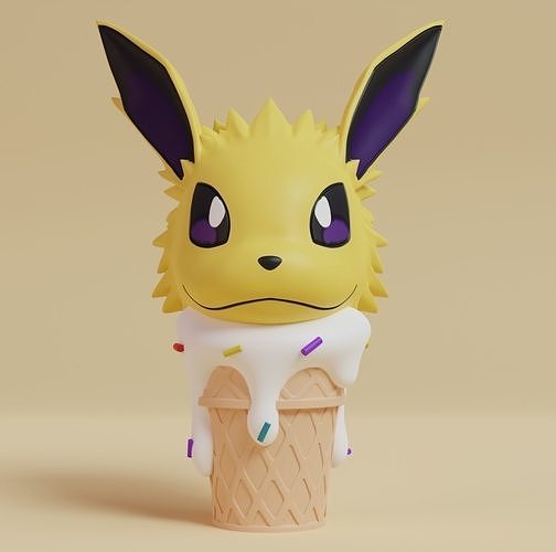Pokemon - Ice Cream Jolteon 3D model 3D printable | CGTrader