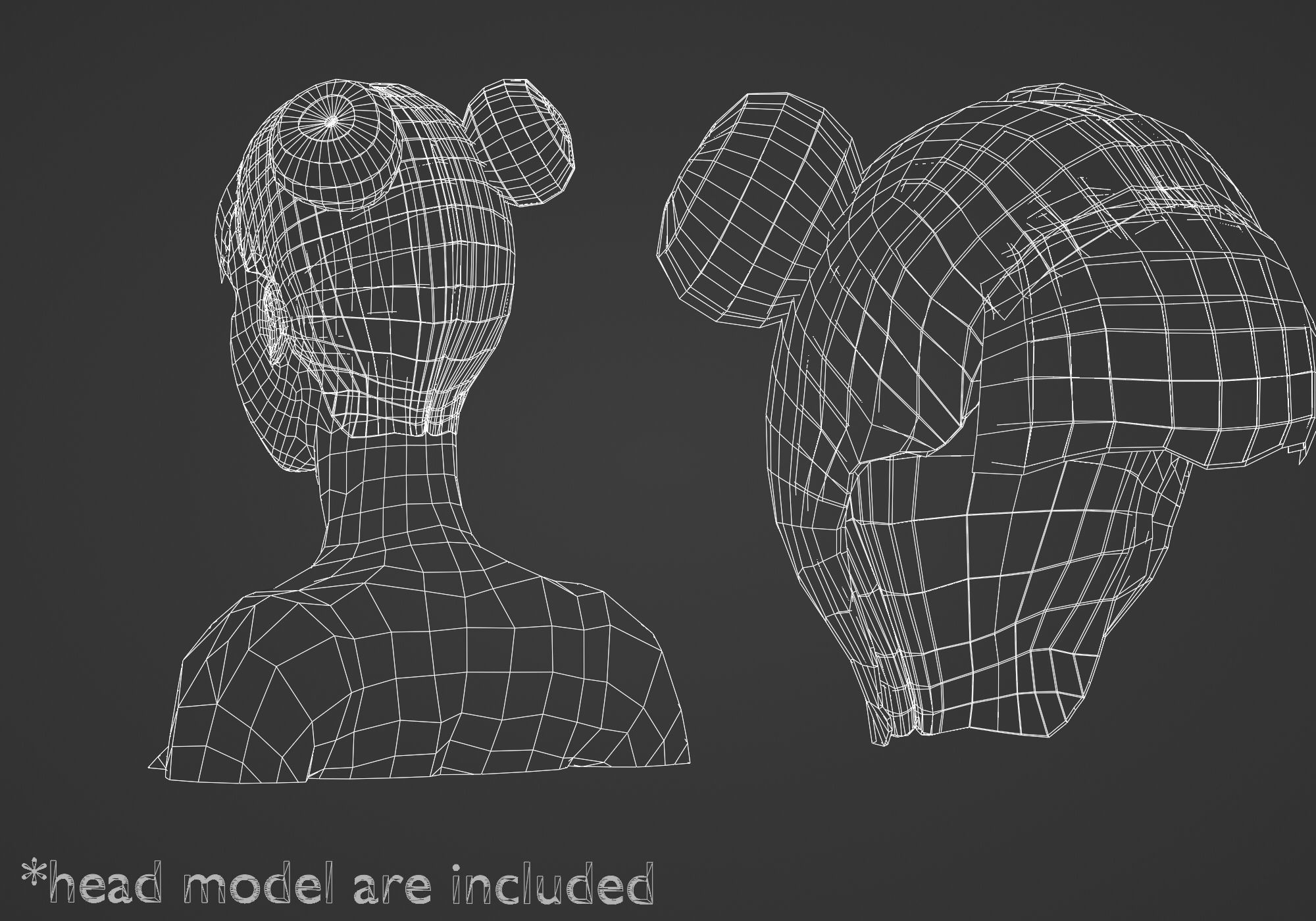 3D model Two Bun Hairstyle V4702 VR / AR / low-poly | CGTrader