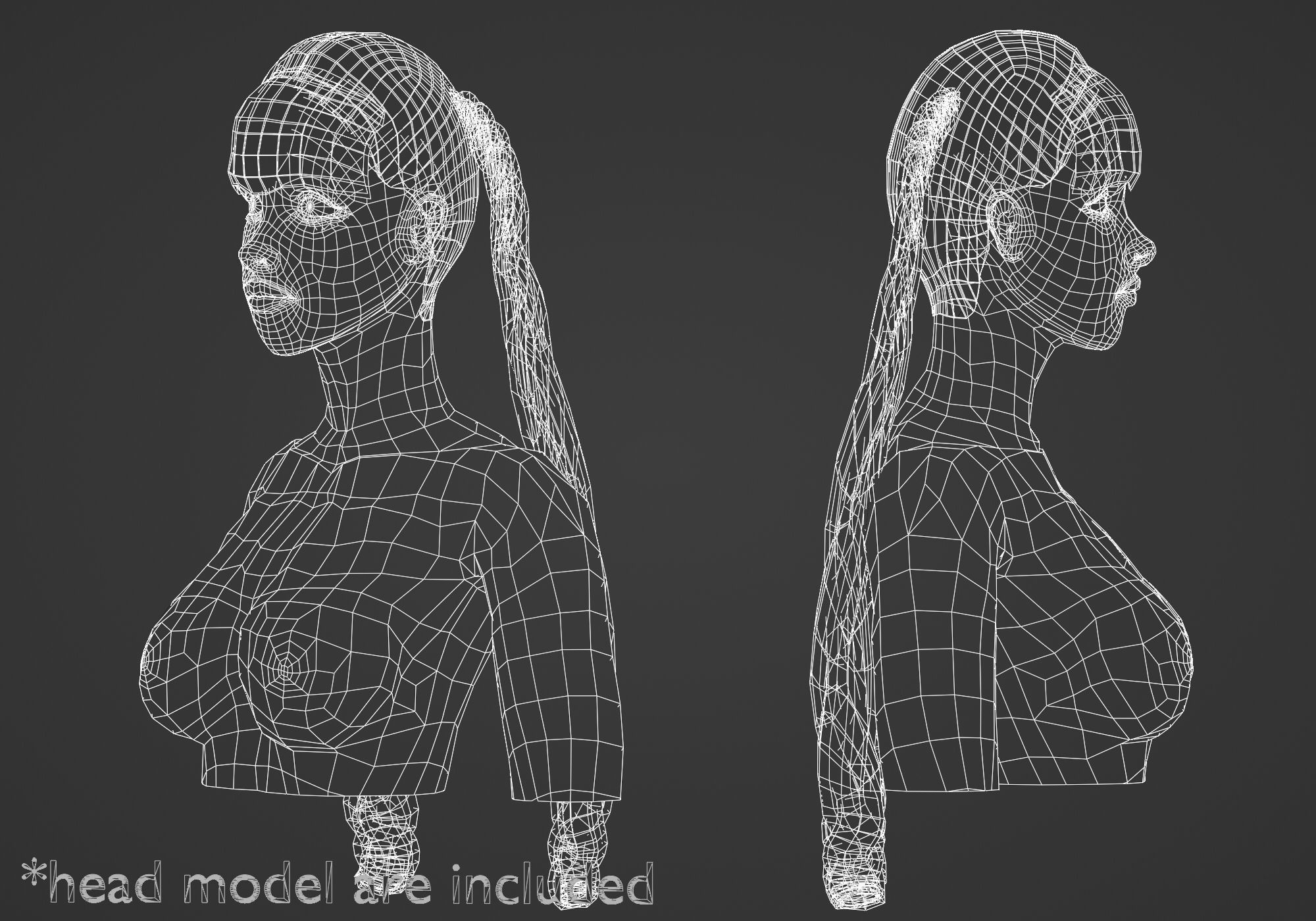 3D model Two Braids Hairstyle V9473 VR / AR / low-poly | CGTrader