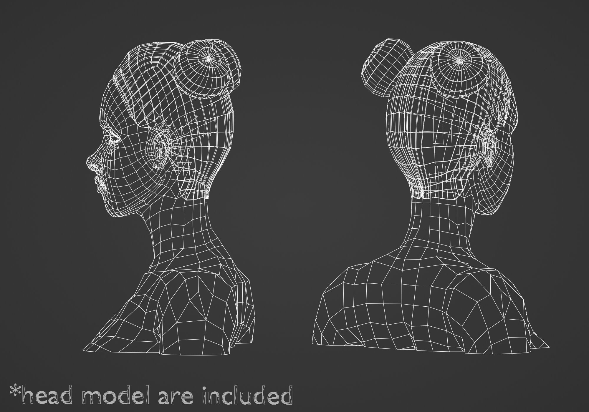 3D model Tight Bun Hairstyle V4372 VR / AR / low-poly | CGTrader