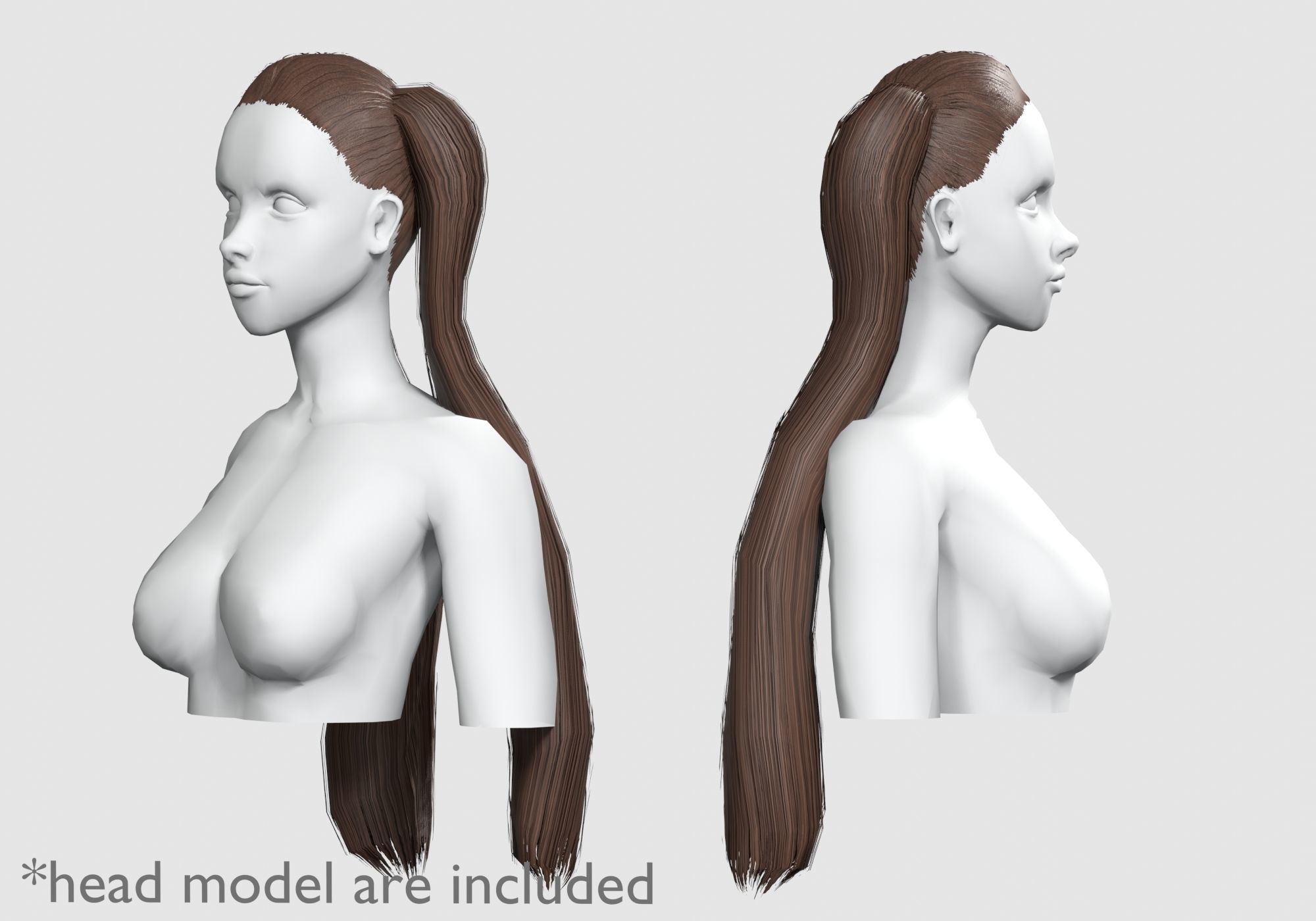 3D model Pigtails Straight Hairstyle V5591 VR / AR / low-poly | CGTrader