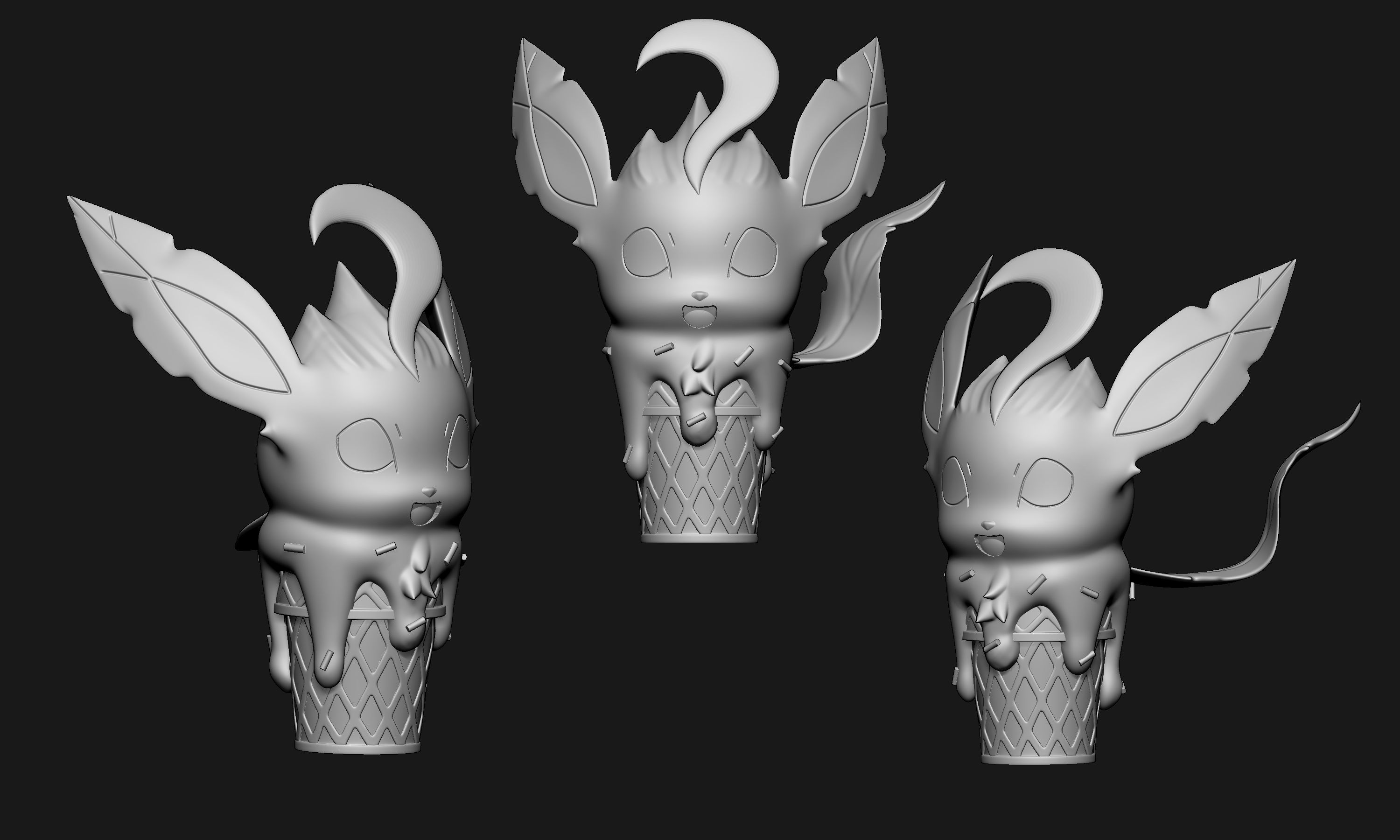 Pokemon - Ice Cream Leafeon 3D model 3D printable | CGTrader