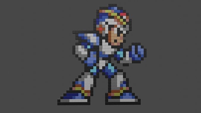 Rockman X Full Armor 8 bit 3D model 3D printable | CGTrader