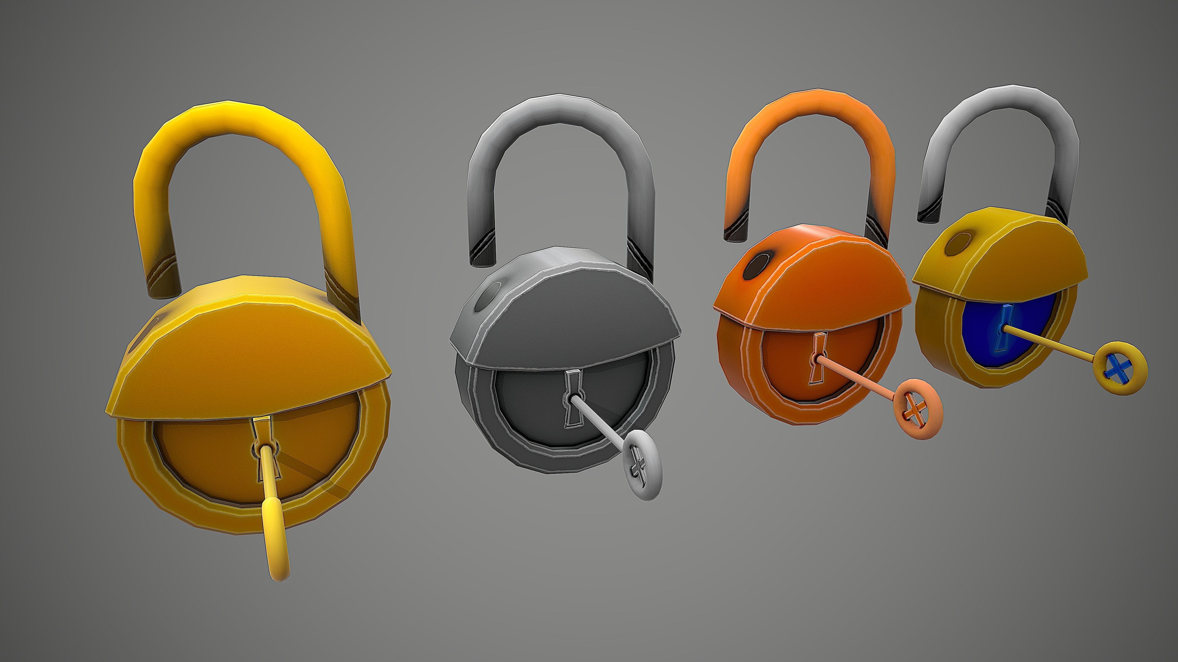 3D model PADLOCK 2 CARTOON STYLIZED VR / AR / low-poly | CGTrader