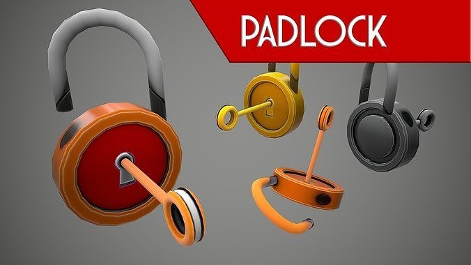 3D model PADLOCK 3 CARTOON STYLIZED VR / AR / low-poly | CGTrader
