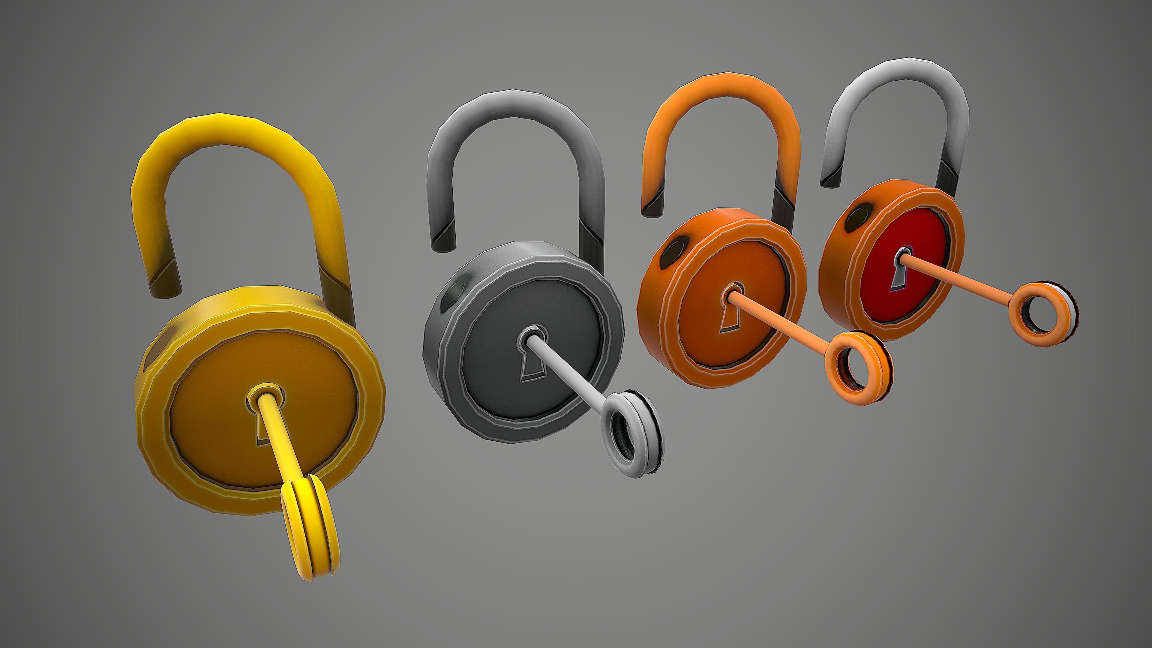 3D model PADLOCK 3 CARTOON STYLIZED VR / AR / low-poly | CGTrader