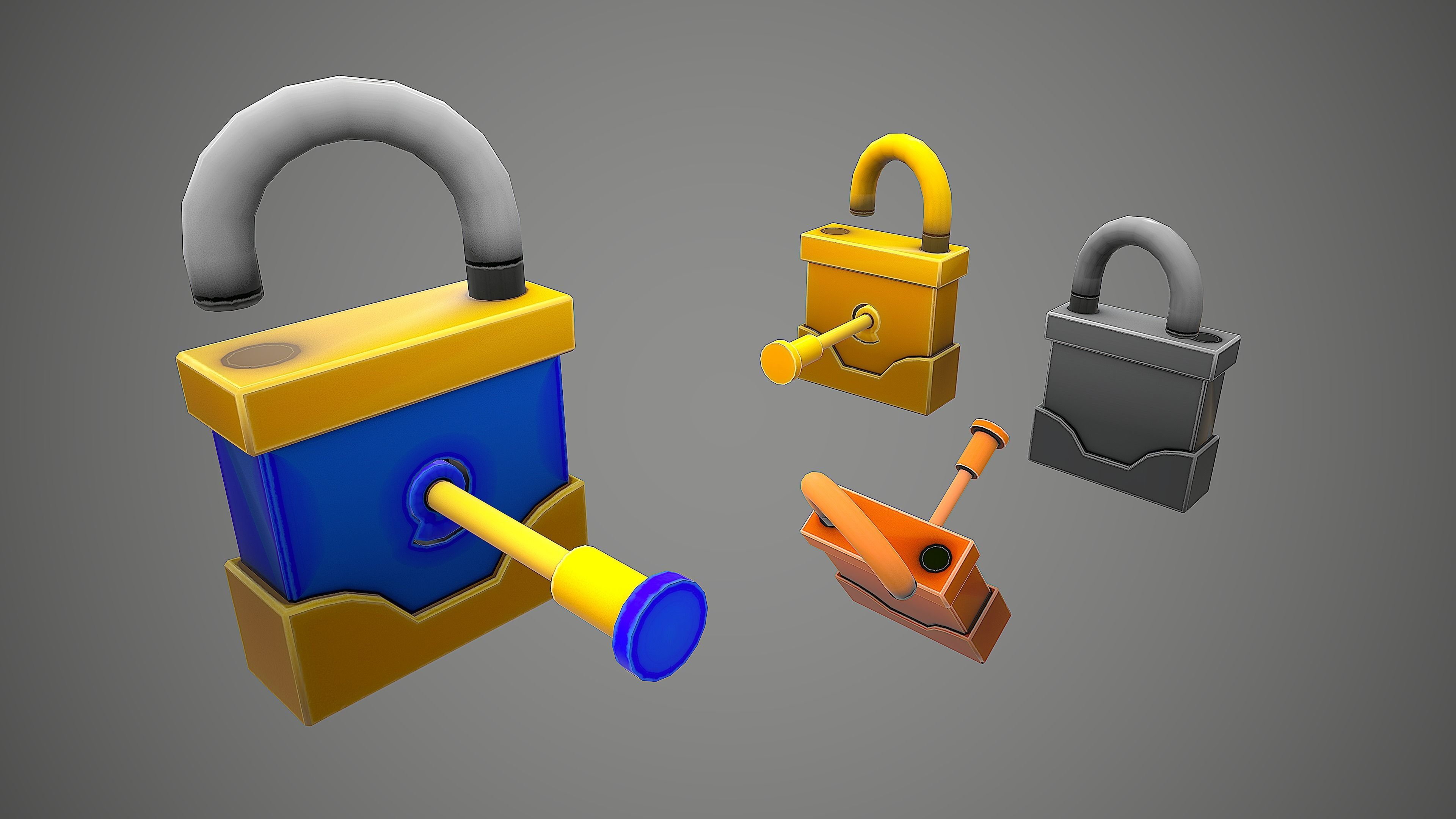 3D model PADLOCK 5 CARTOON STYLIZED VR / AR / low-poly | CGTrader