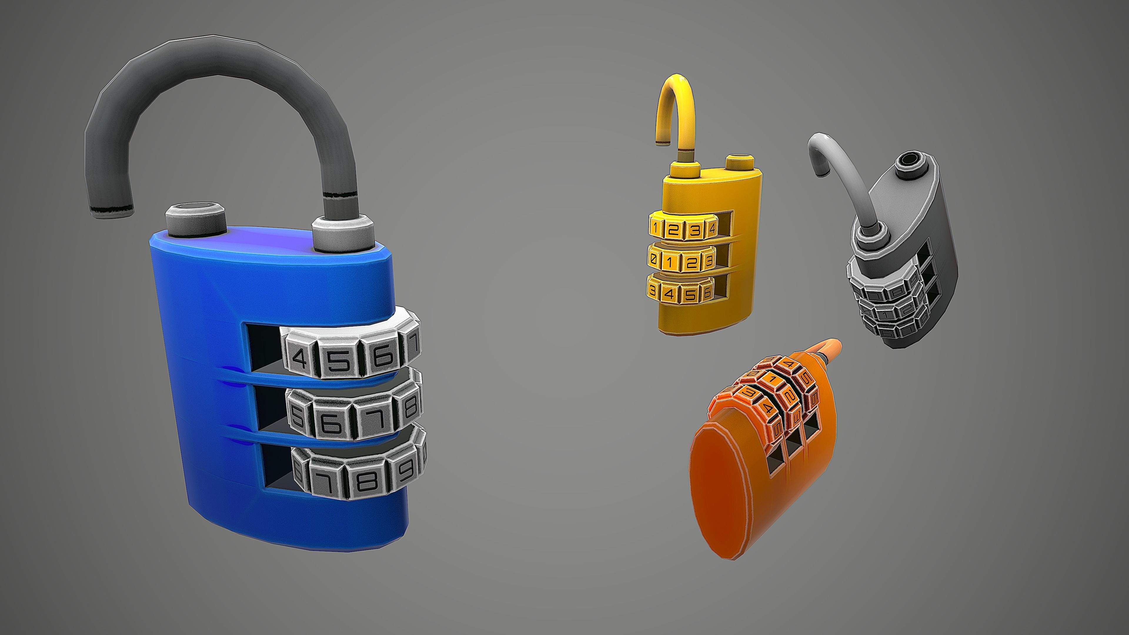 3D model PADLOCK 7 CARTOON STYLIZED VR / AR / low-poly | CGTrader