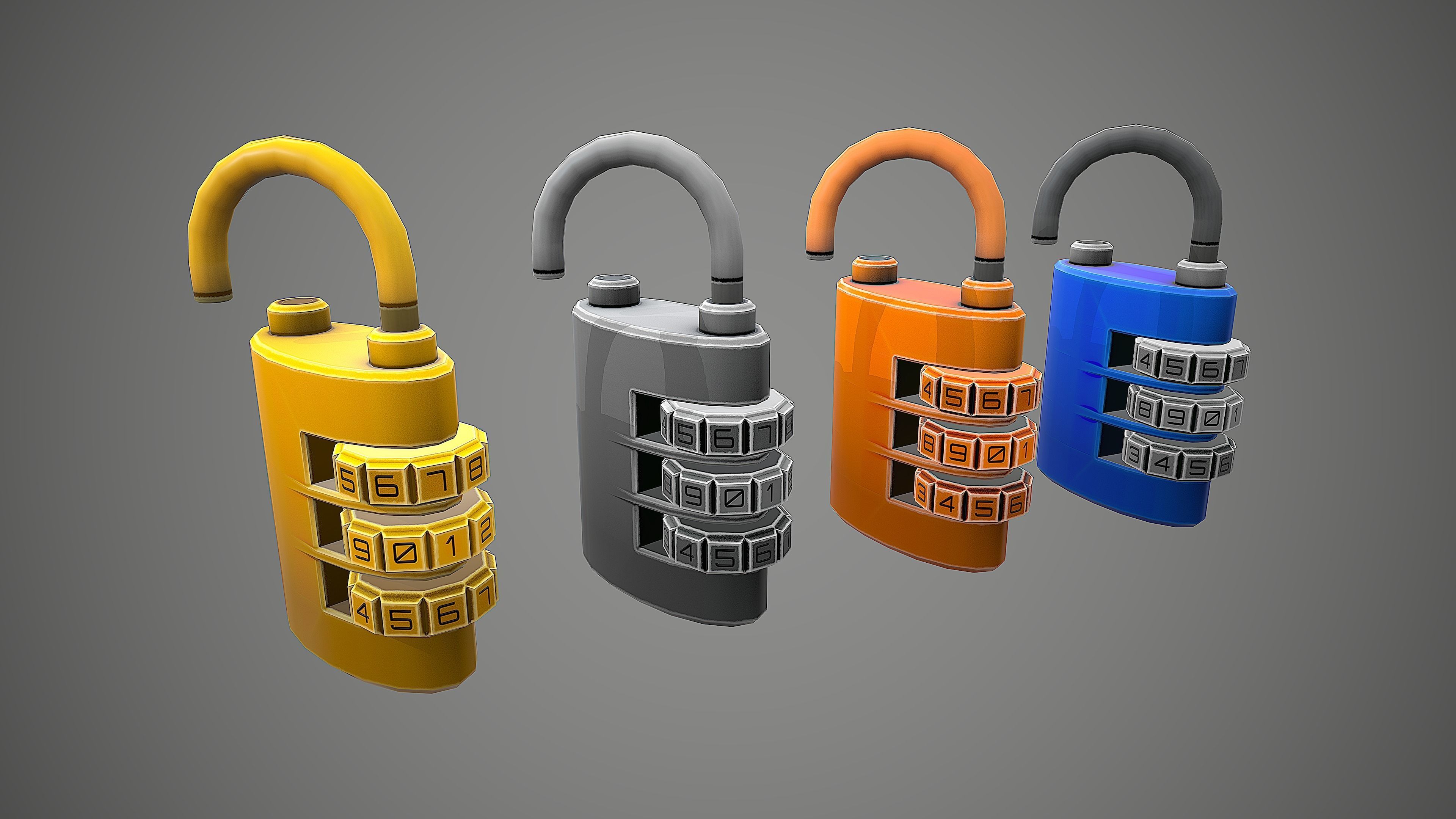 3D model PADLOCK 7 CARTOON STYLIZED VR / AR / low-poly | CGTrader