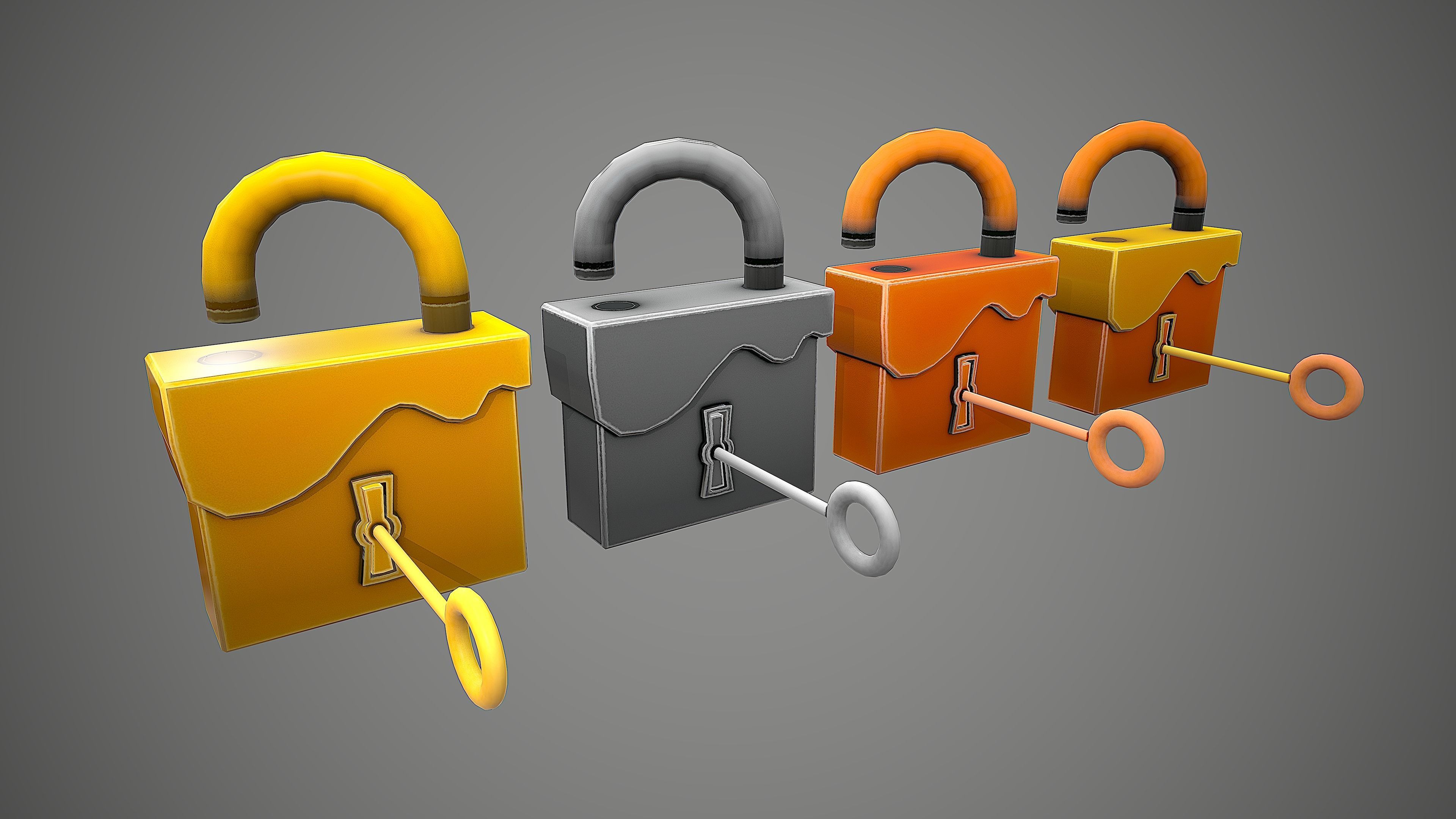 3D model PADLOCK 8 CARTOON STYLIZED VR / AR / low-poly | CGTrader