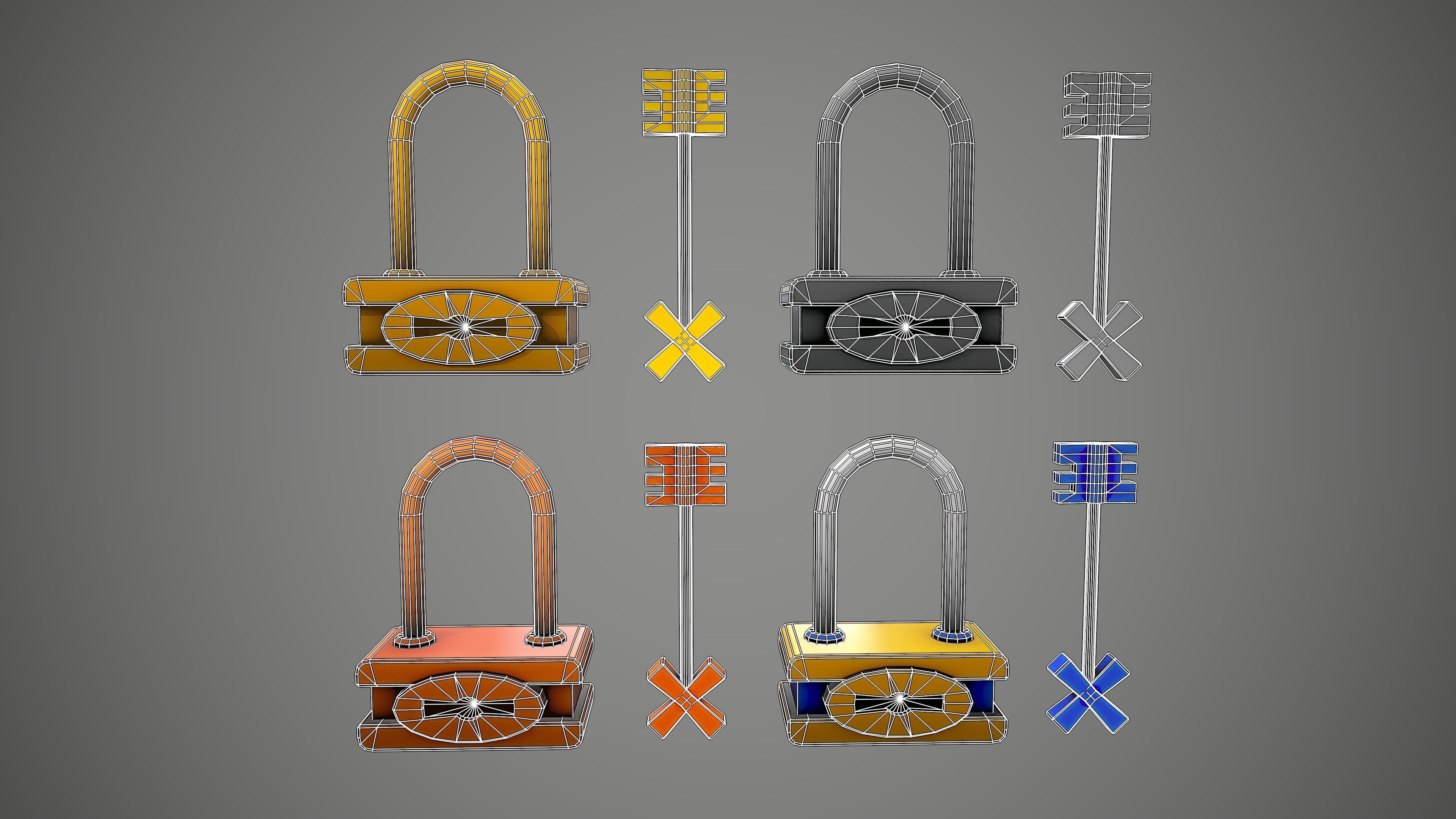 3D model PADLOCK 9 CARTOON STYLIZED VR / AR / low-poly | CGTrader