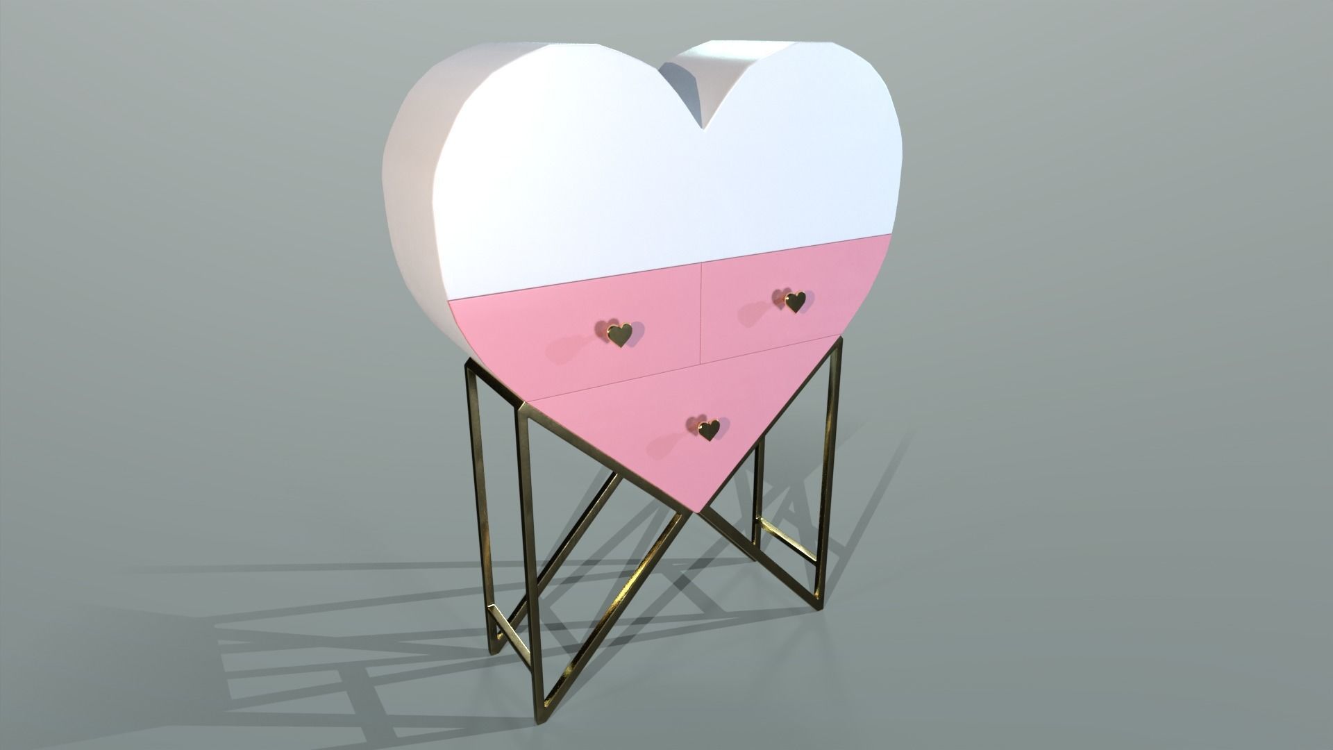 3D model Heart Shaped Drawer Furniture VR / AR / low-poly | CGTrader