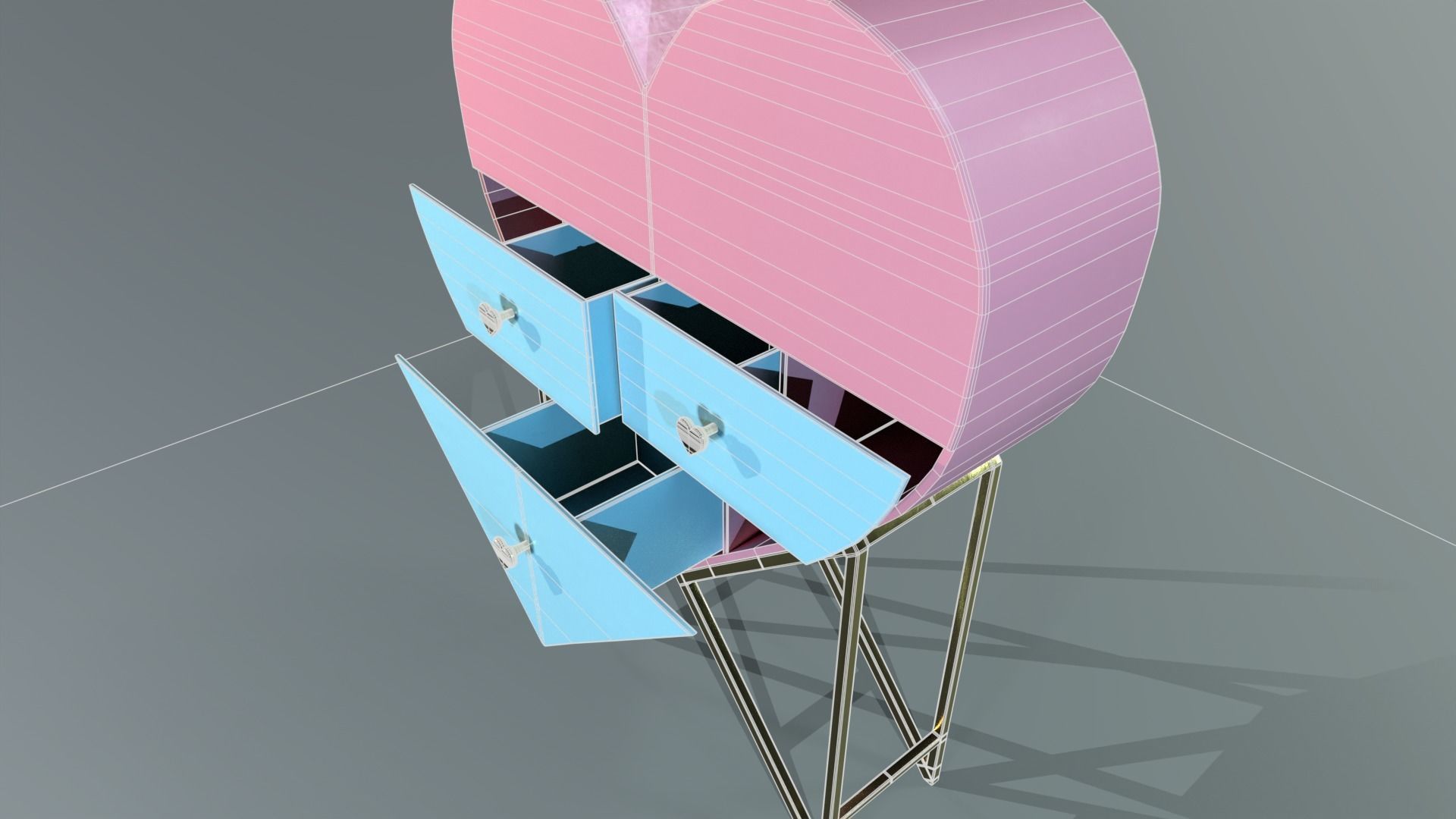 3D model Heart Shaped Drawer Furniture VR / AR / low-poly | CGTrader