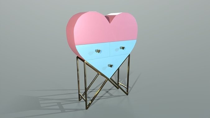 3D model Heart Shaped Drawer Furniture VR / AR / low-poly | CGTrader