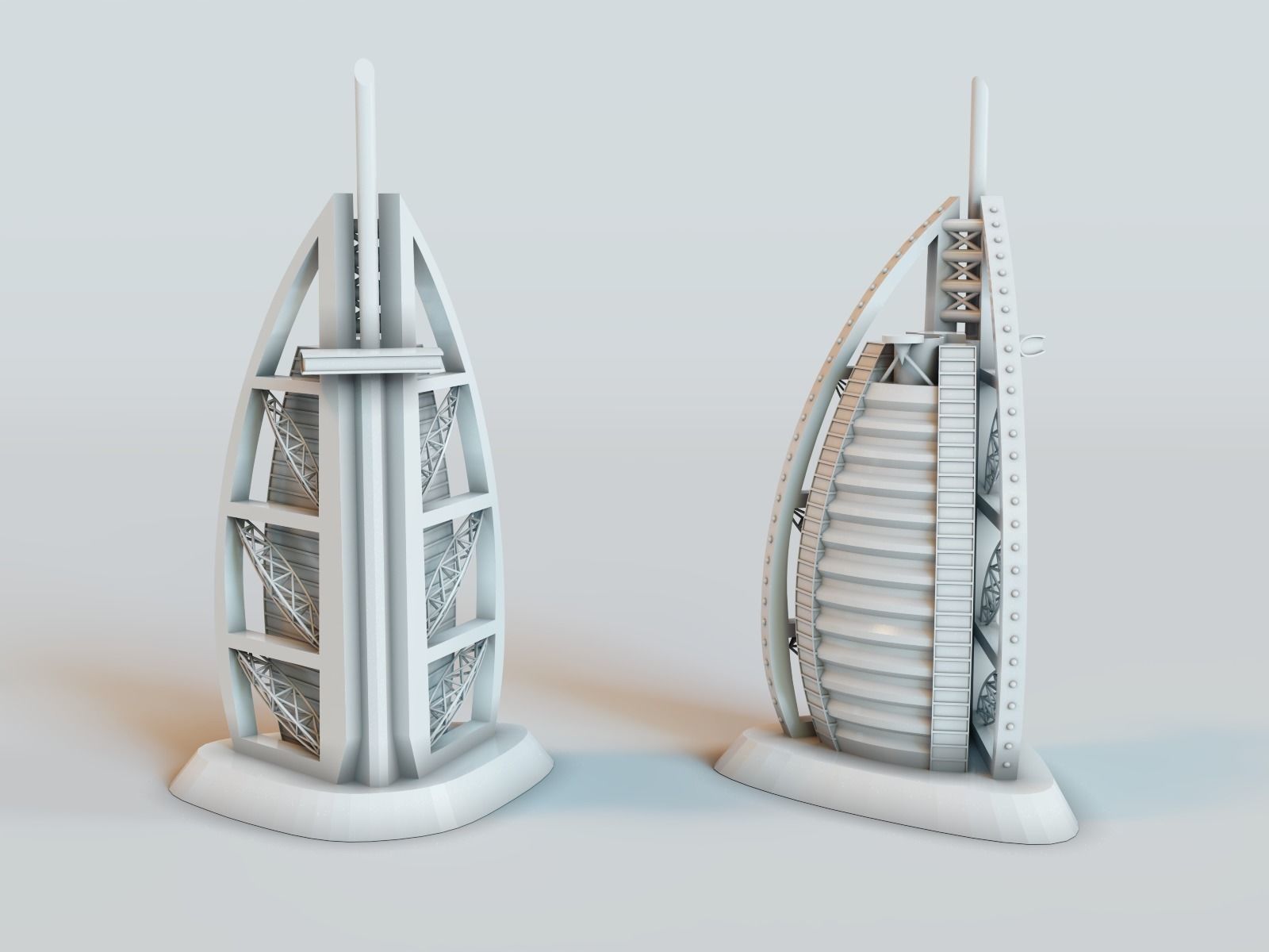 DUBAI skyline - landmarks collection 3D model 3D printable | CGTrader