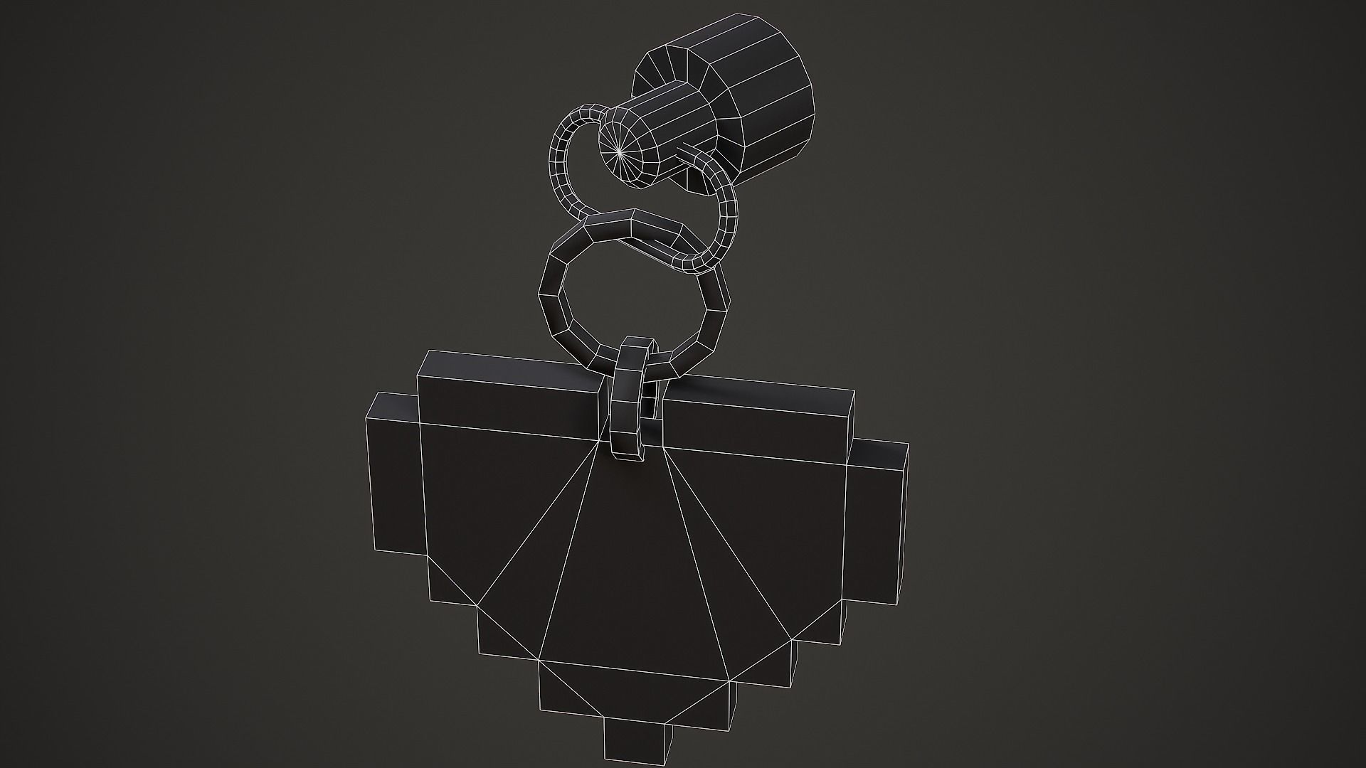 3D model 8-Bit Heart Weapon Charm - Low Poly Game Ready VR / AR / low ...